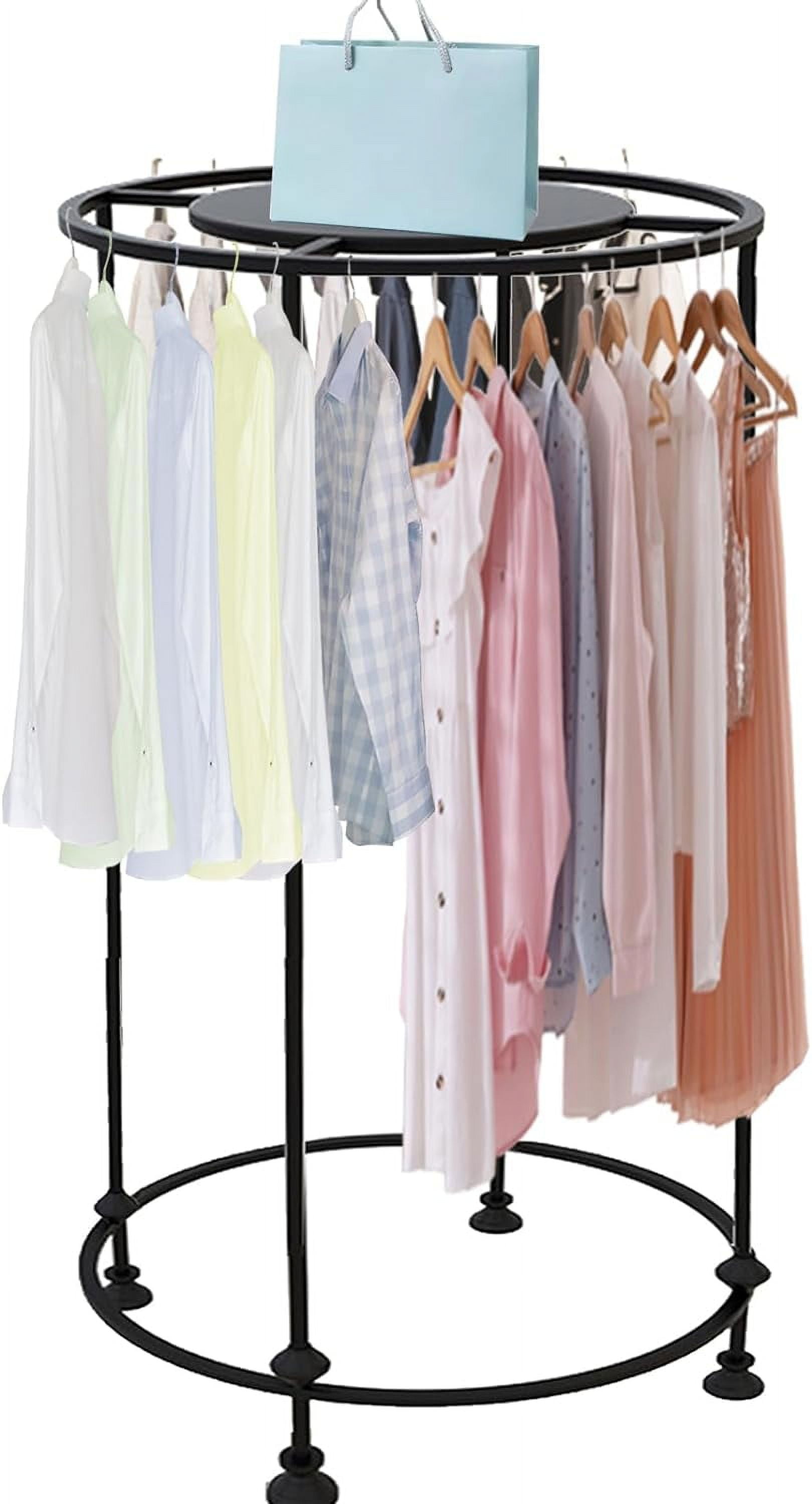 Freestanding Round Garment Display Retail Rack, Floor-Standing Double ...