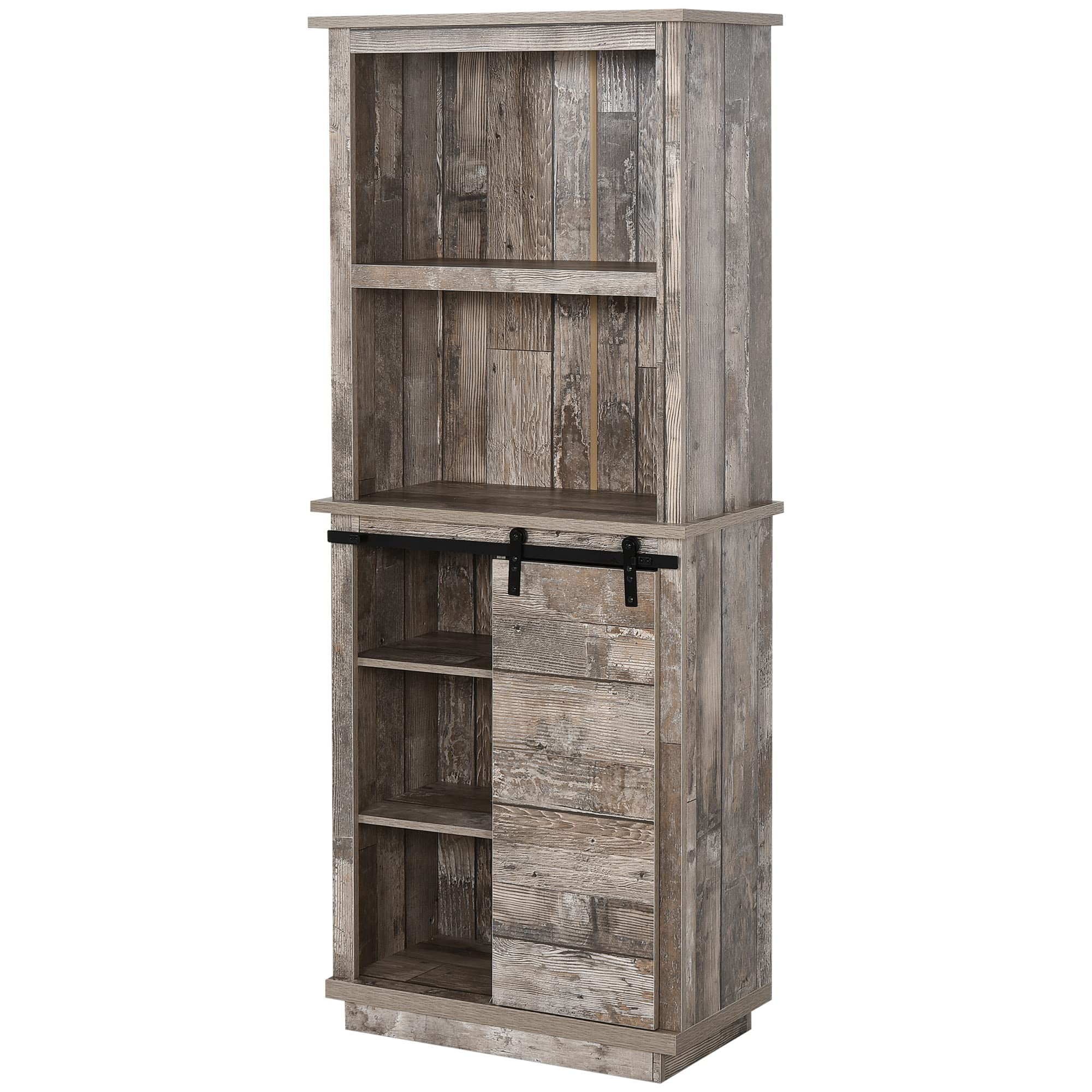 Freestanding Rustic Kitchen Buffet with Hutch, Pantry Storage Cabinet ...