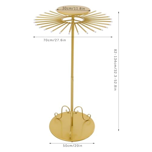 Freestanding Scarf Display Rack Metal Scarf Rack with 30 Rods Ratating ...
