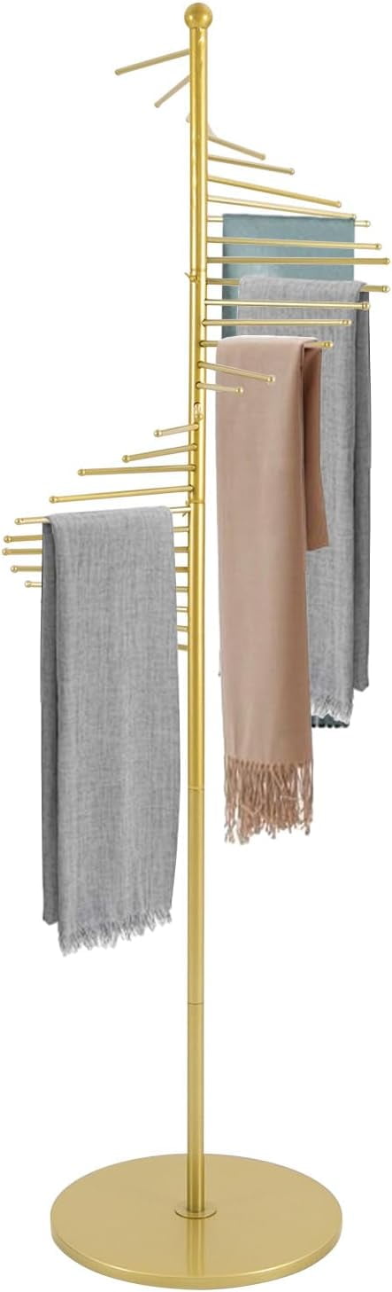 Freestanding Scarf Racks, Spiral Scarf Organizer Stand with 30 Hanger ...