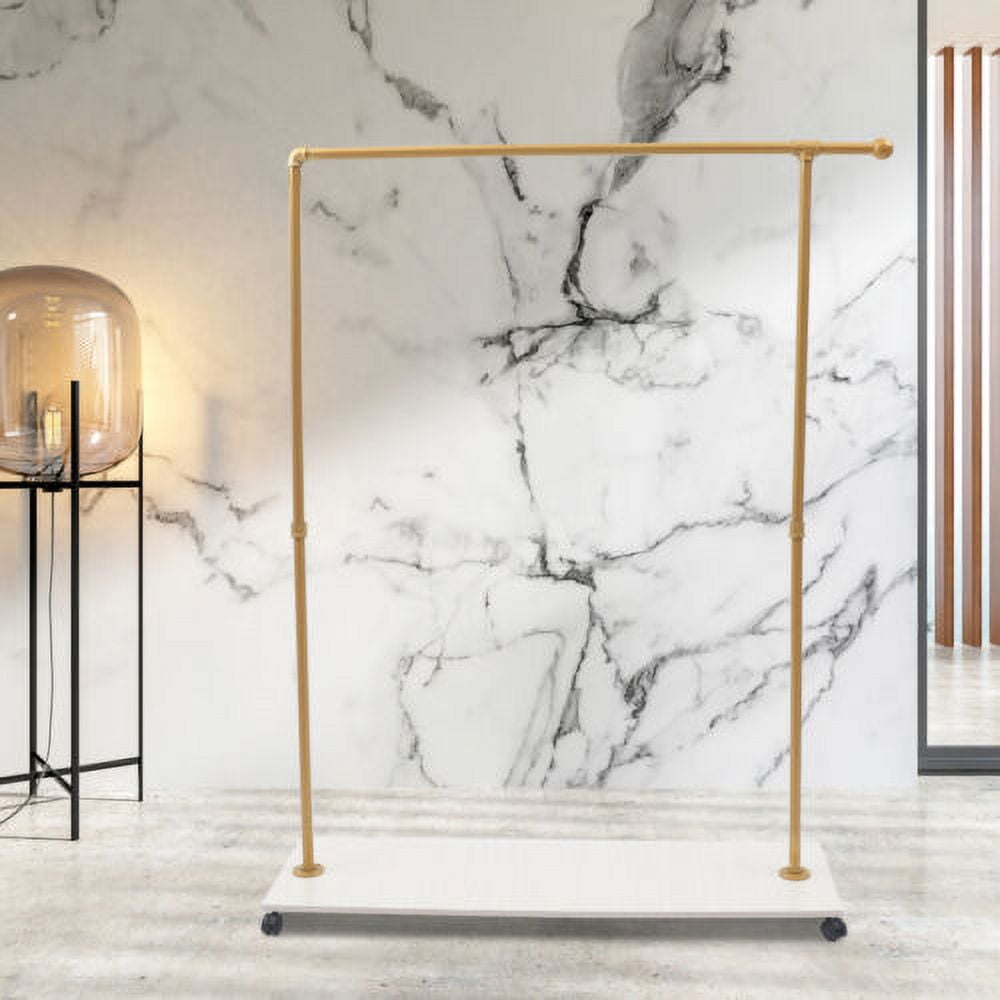 Freestanding Single Bar Clothes Rack Clothes Display Stand & Wheel ...