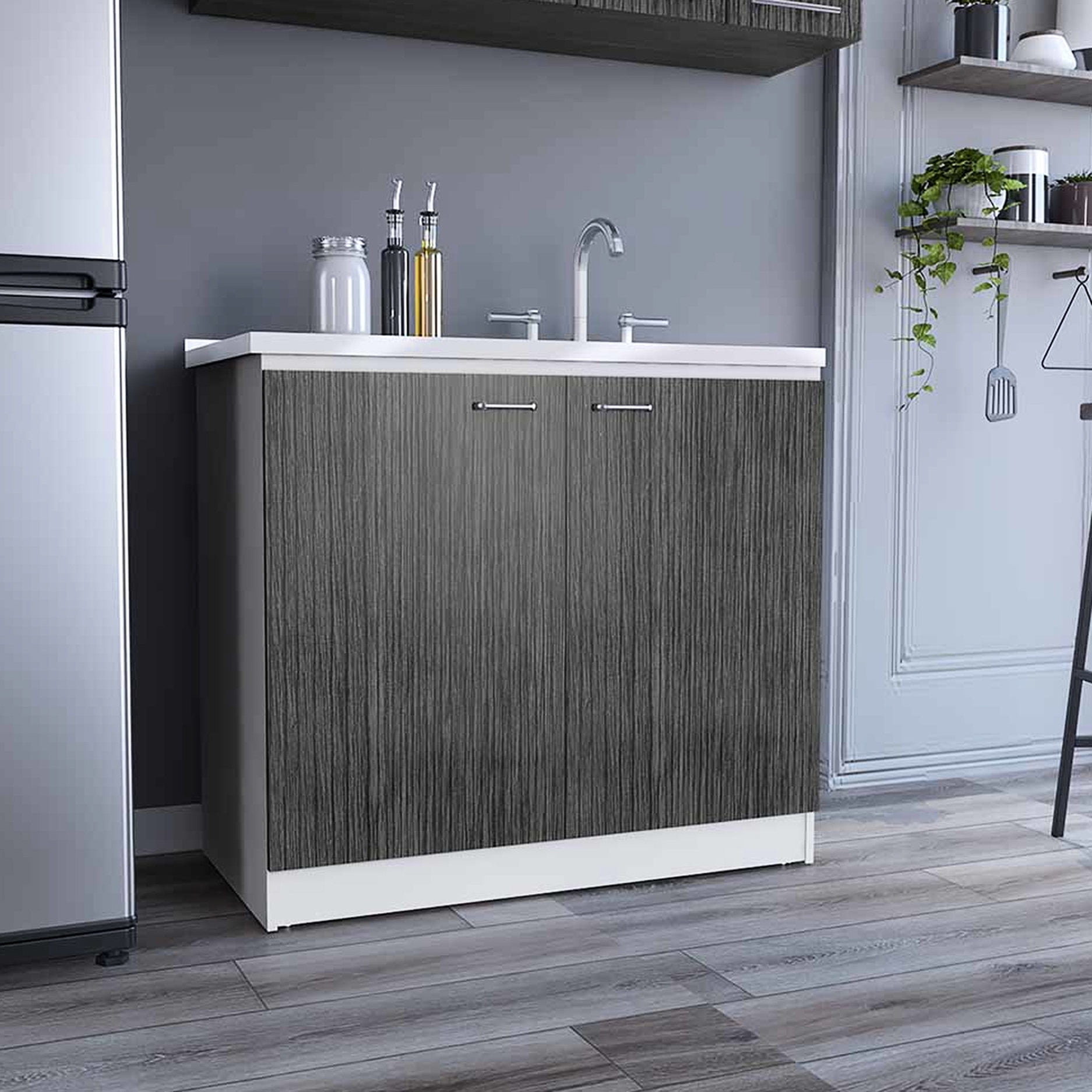 Freestanding Sink with Two Shelves | FSC Certified | Kitchen Aesthetic ...