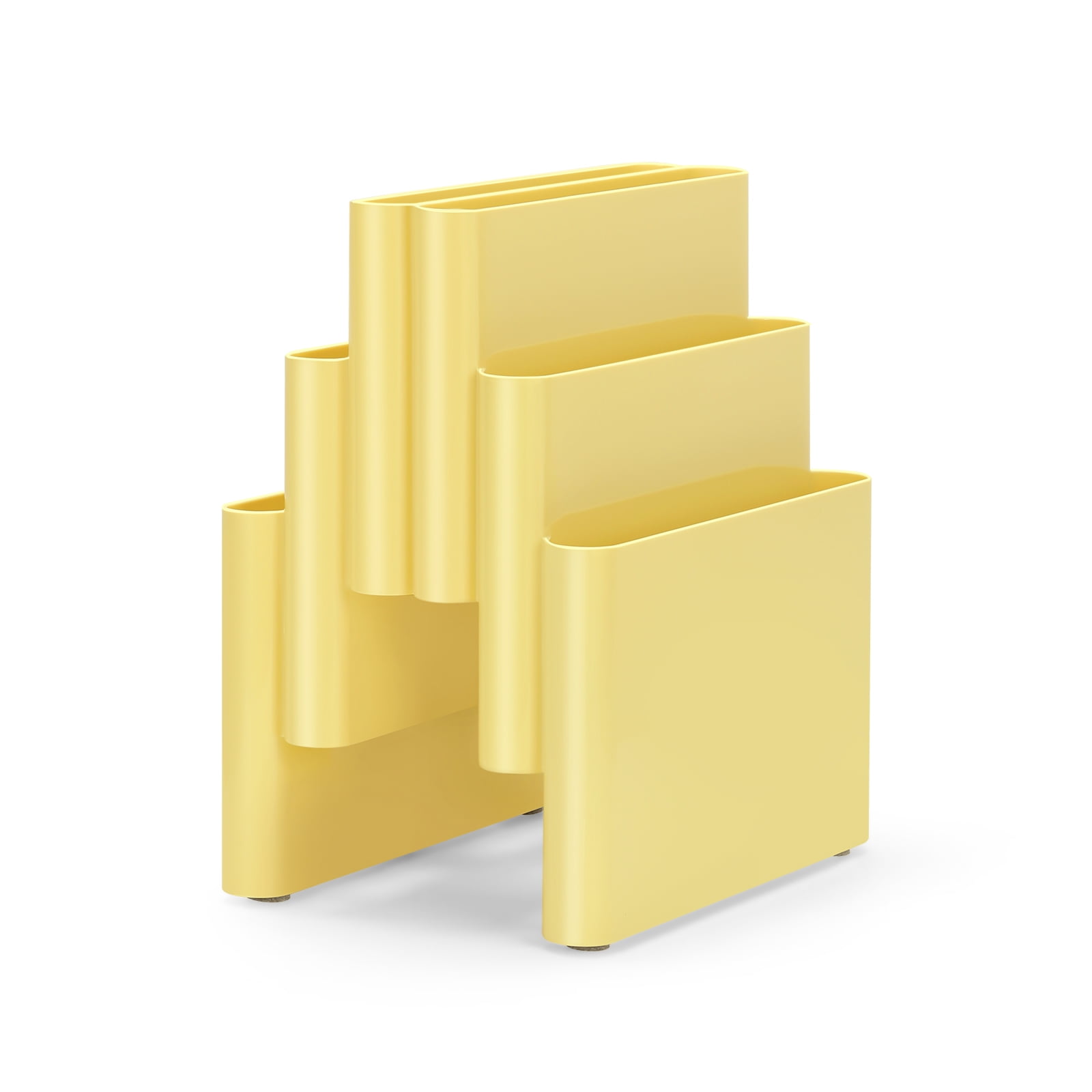 Freestanding Six Pocket Plastic Magazine Rack File Holder, Yellow ...