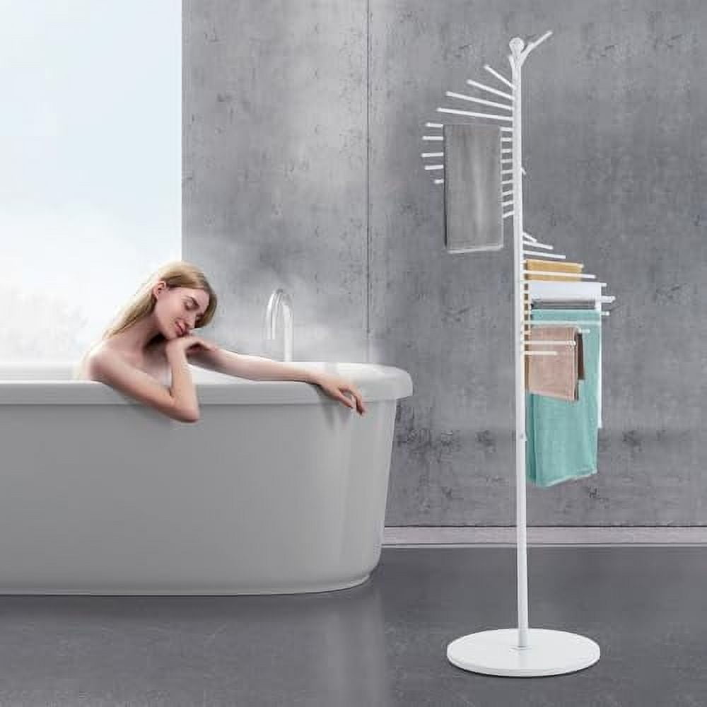 Freestanding Spiral Scarf Rack Stand, Metal Scarf Display Holder with ...