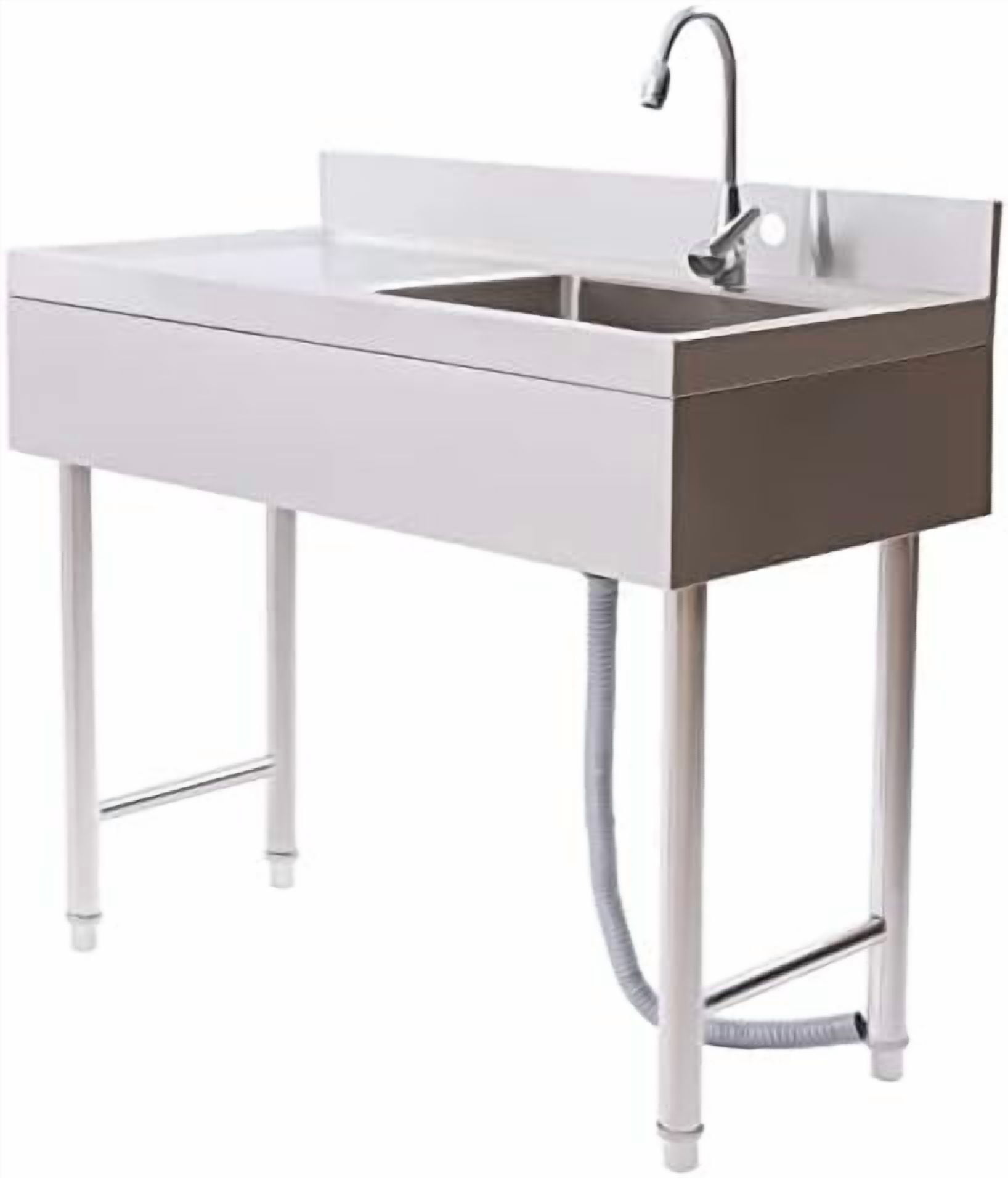 Freestanding Stainless Steel Single Bowl Kitchen Utility Sink ...