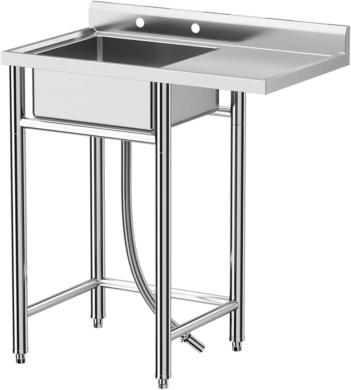 Freestanding Stainless Steel Single Tank Sink 36"x21"x40", Commercial ...