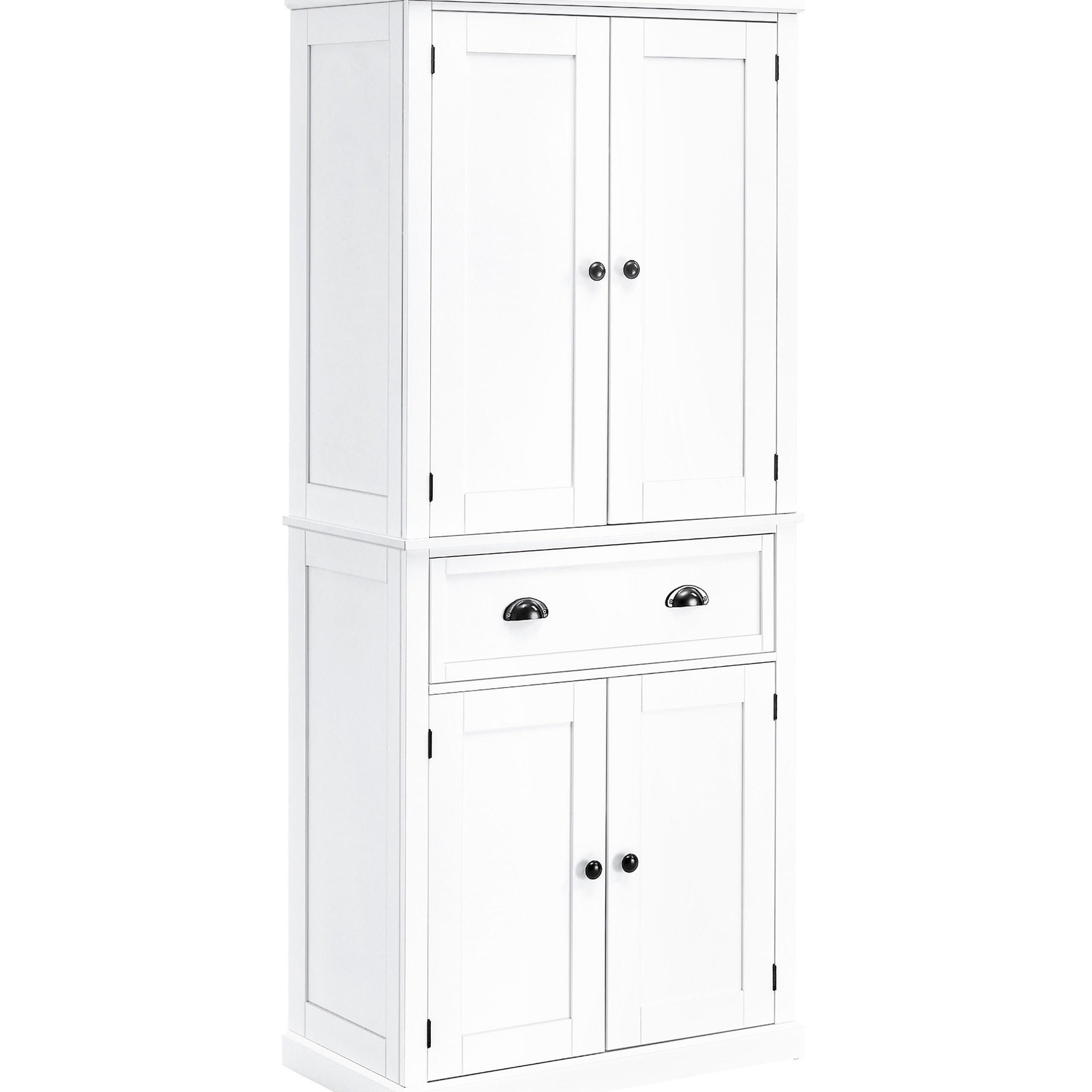 Freestanding Tall Storage Cabinet+4 Doors & Drawer Design"-"Home Storage+Protect Items from Dust ...