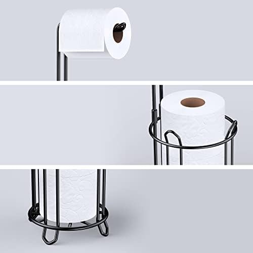 Freestanding Toilet Paper Holder Stand and Tissue Paper Roll Dispenser ...