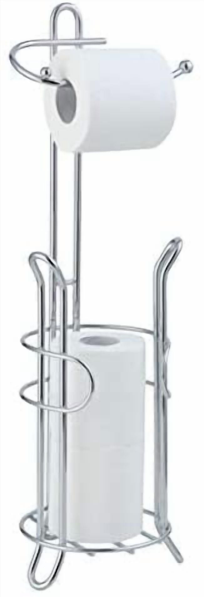 Freestanding Toilet Paper Holder with Storage – Holds 3 Spare Rolls ...