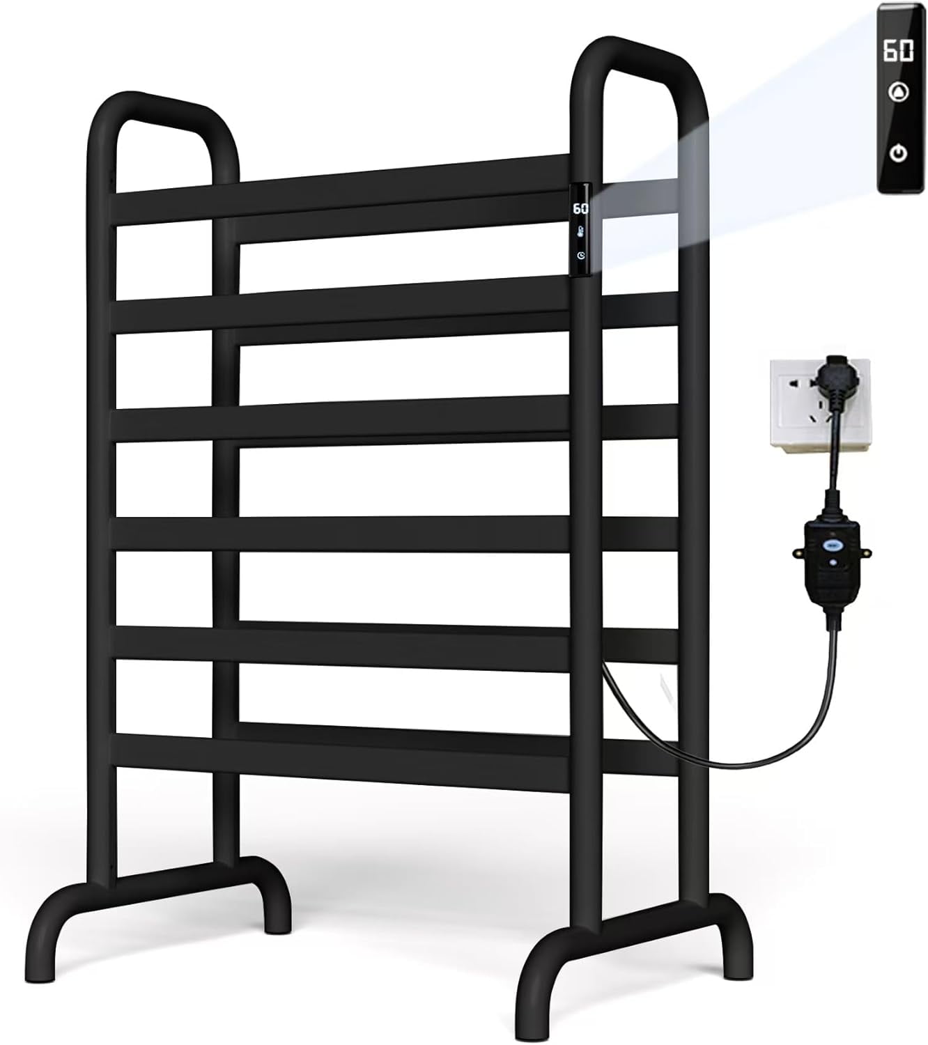 Freestanding Towel Warmer Rack with LED Display Timer and Temperature ...