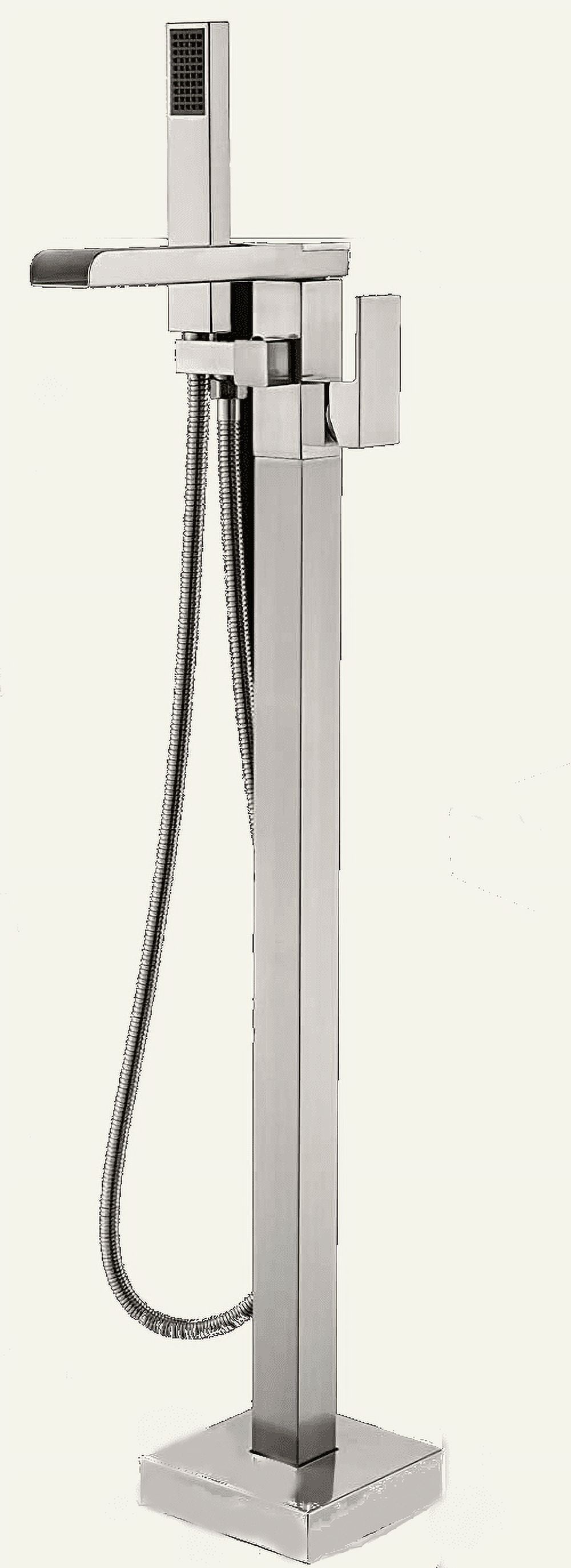 Freestanding Upright Bathtub Faucets, Floor-Mount Tub Fillers, Brushed ...
