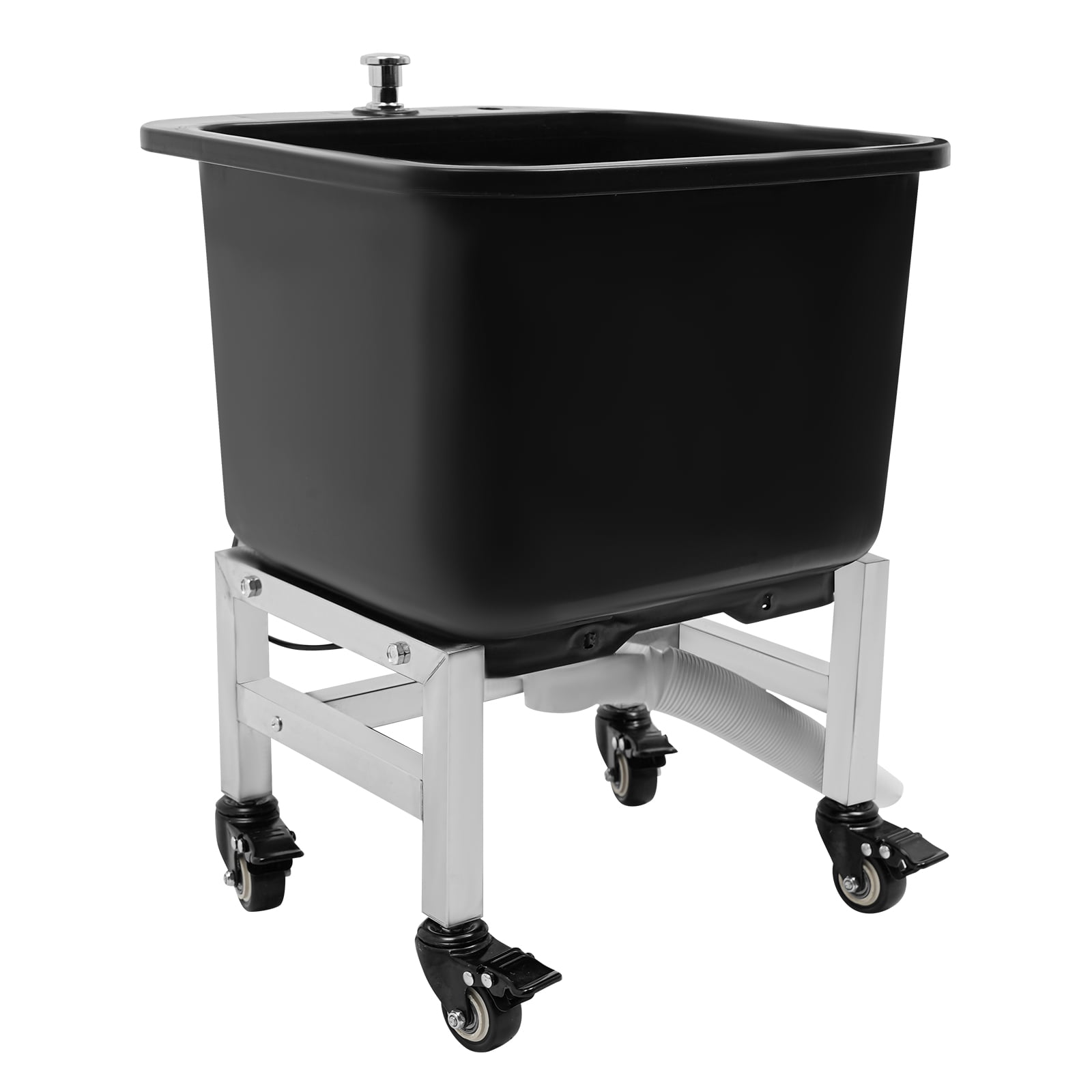 Freestanding Utility Sink Laundry Tub with Wheels, Raised Bottom ...