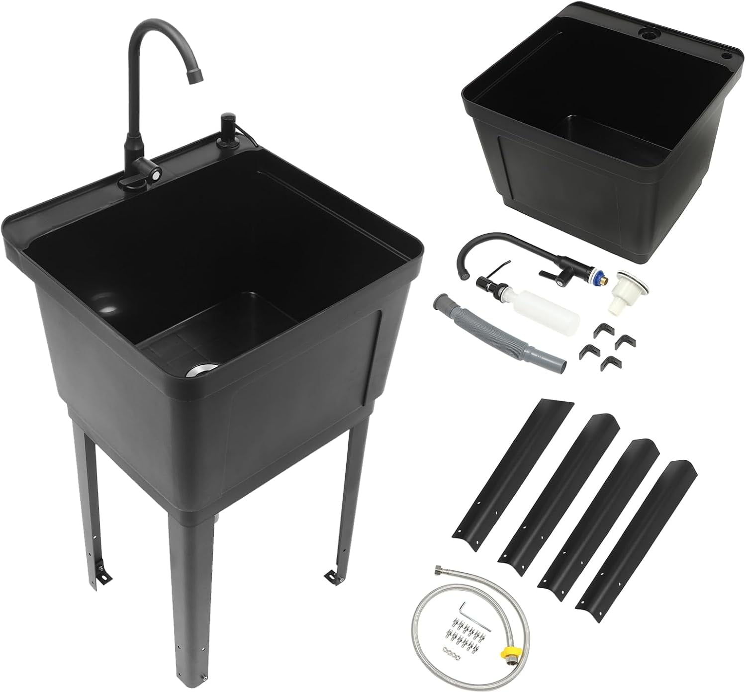 Freestanding Utility Sink, Utility Sink Extra-Deep Laundry Tub ...