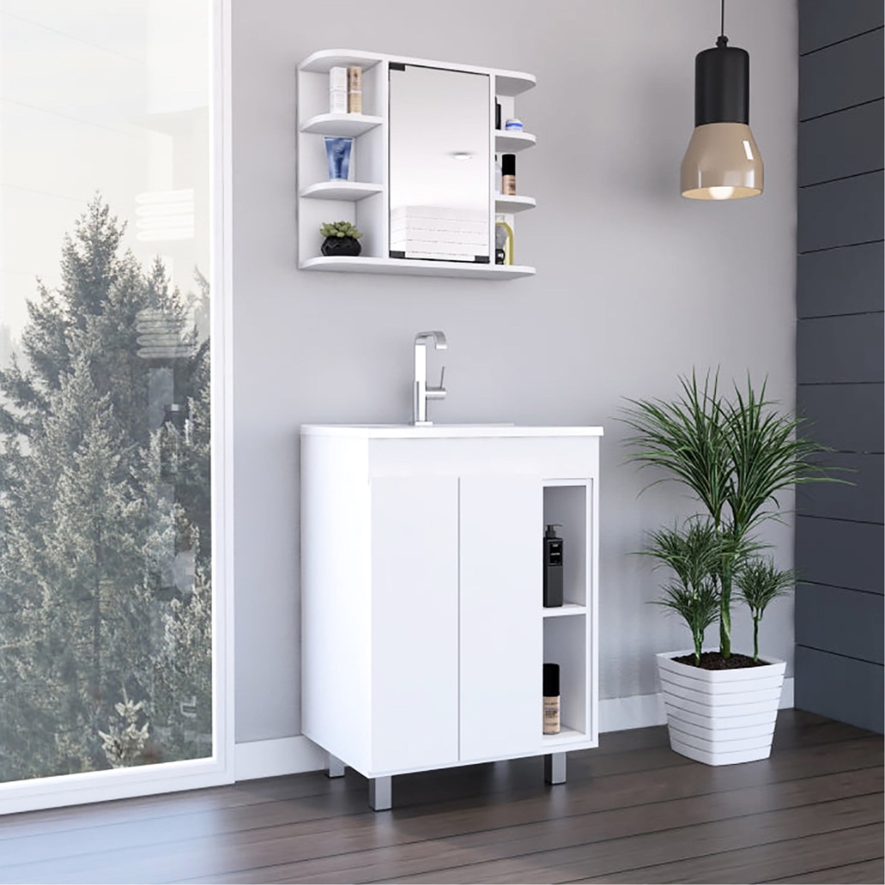 Freestanding Vanity for Bathroom Utility / 2 - Piece Set with External ...