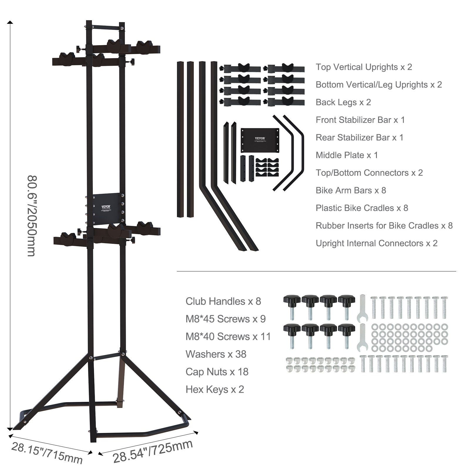Freestanding Vertical Bike Rack for Garage, Heavy Duty Steel Bike ...