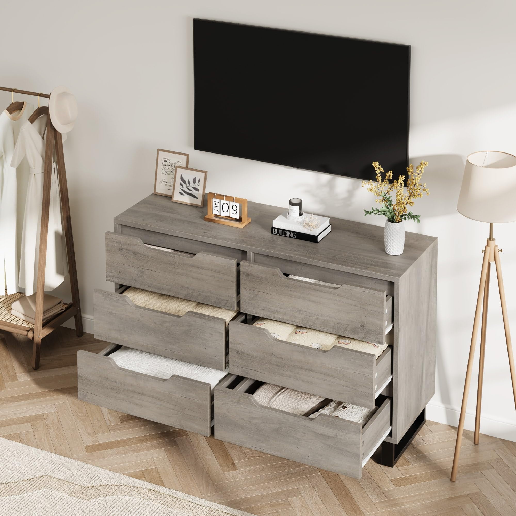 Freestanding Vertical Dresser for Bedroom,47.2in Wide Dresser Drawer ...