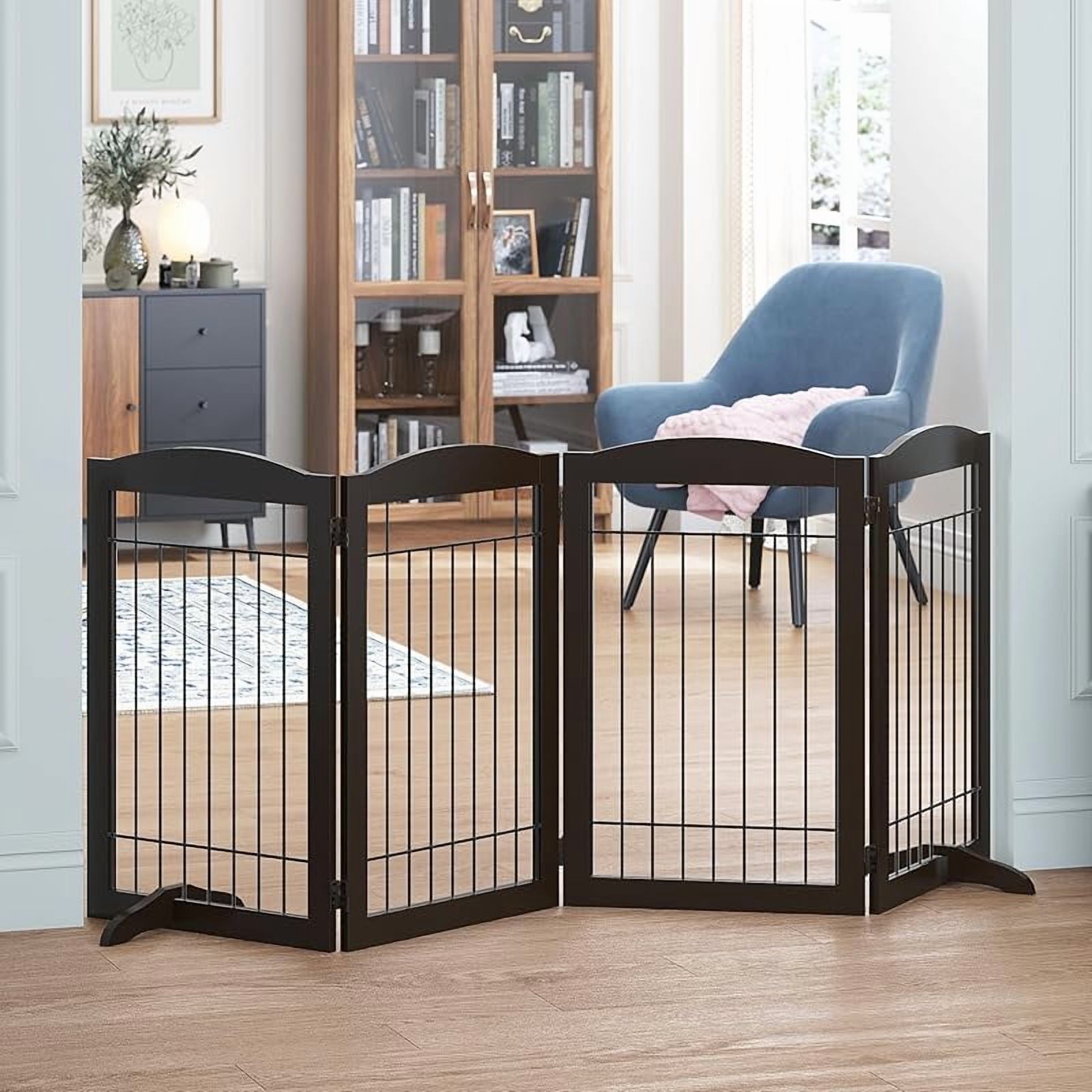 Freestanding Wire Pet Gate for Dogs, 30 inches Tall Dog Gate for The ...