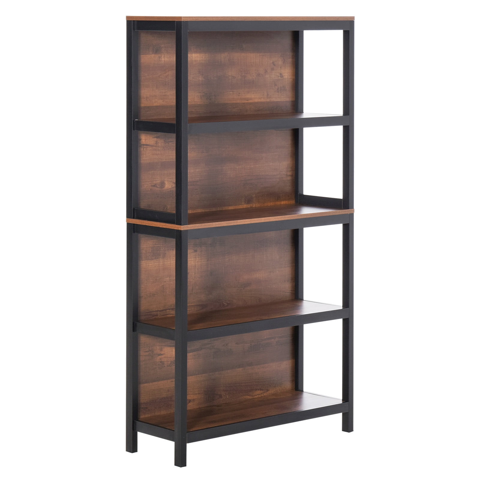 Freestanding Wood Bookcase Furniture with 4 Thick Shelves, & Anti ...