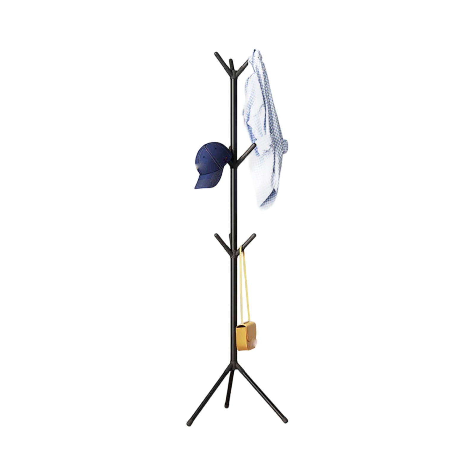 Freestanding Wooden Coat Rack Tree Stand with Multiple Hooks for ...