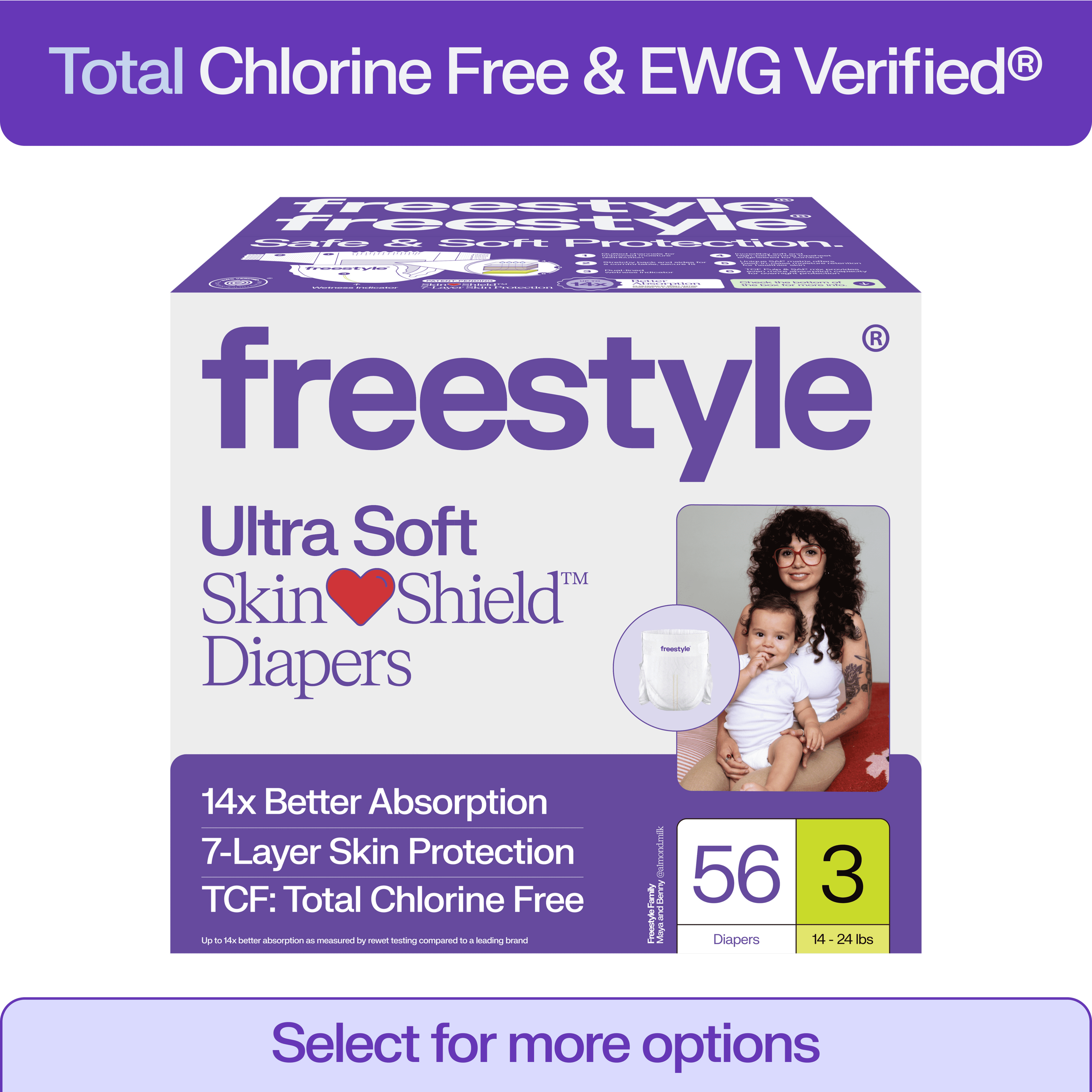 Freestyle Total Chlorine Free 14x Better Absorption Hypoallergenic EWG ...