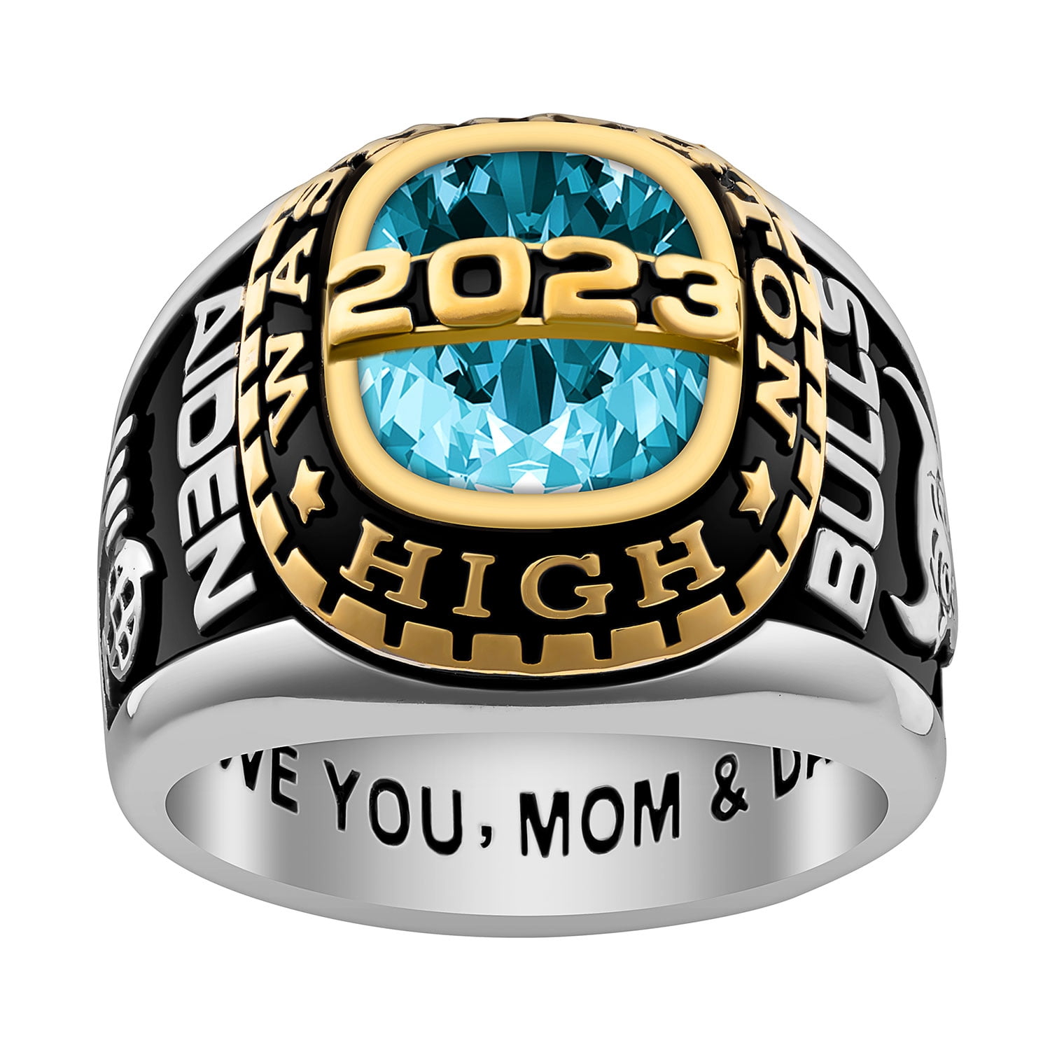 Order Now for 2025 Graduation, Freestyle Men's 2-Tone Birthstone Class ...