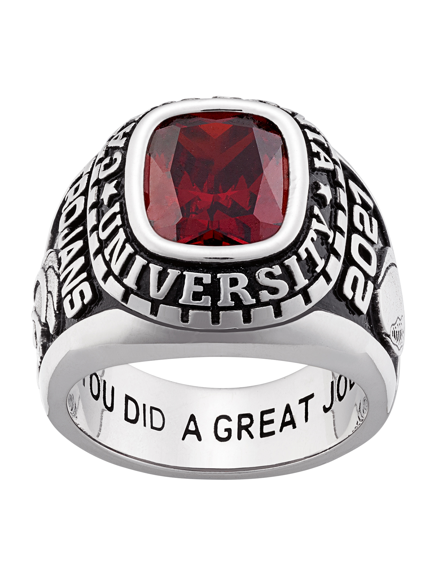 Freestyle Men's Sterling Silver Large Classic Class Ring., Personalized ...