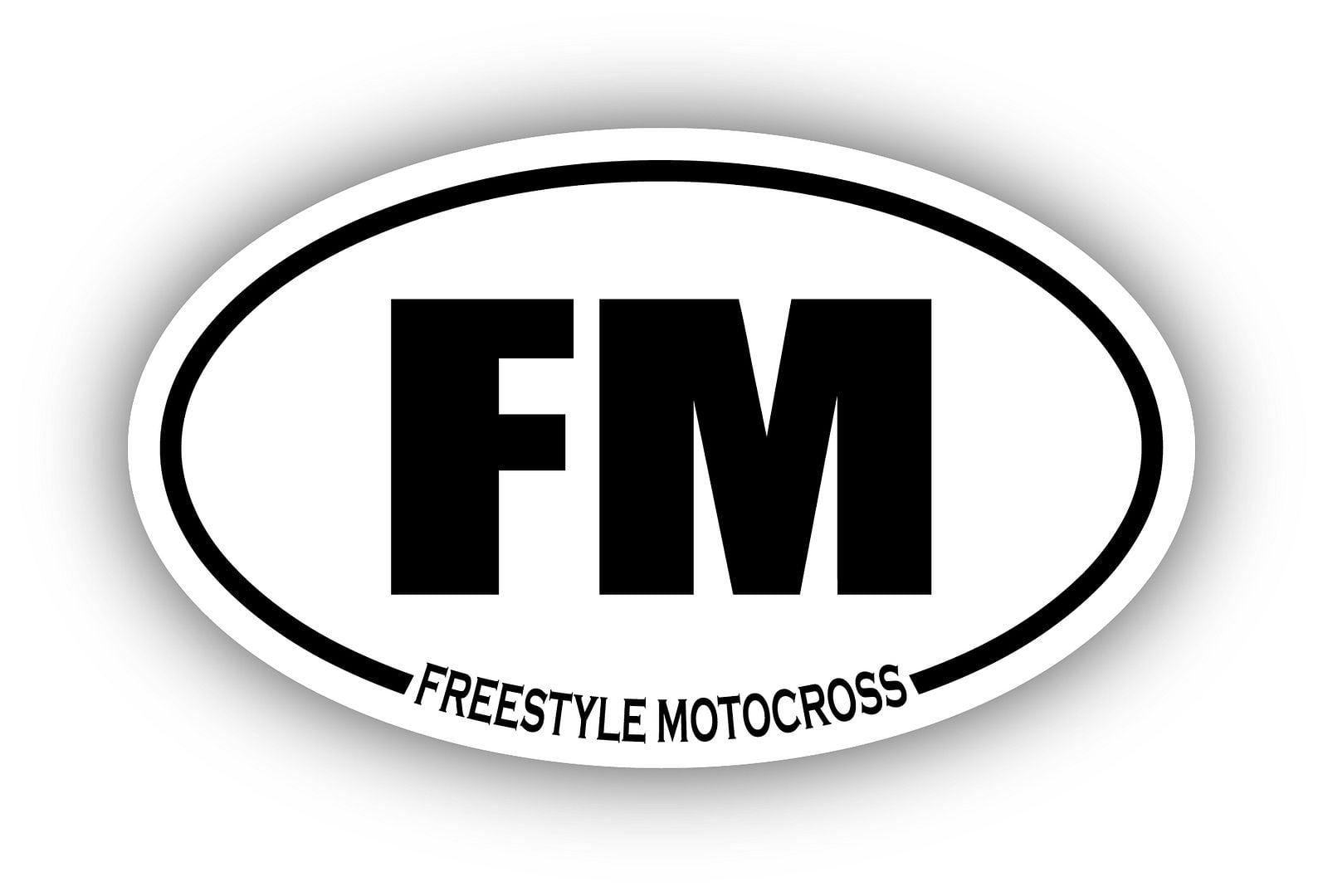 Freestyle Motocross FM Oval Bumper Sticker 3M Vinyl Decal 3 in x 5 in ...