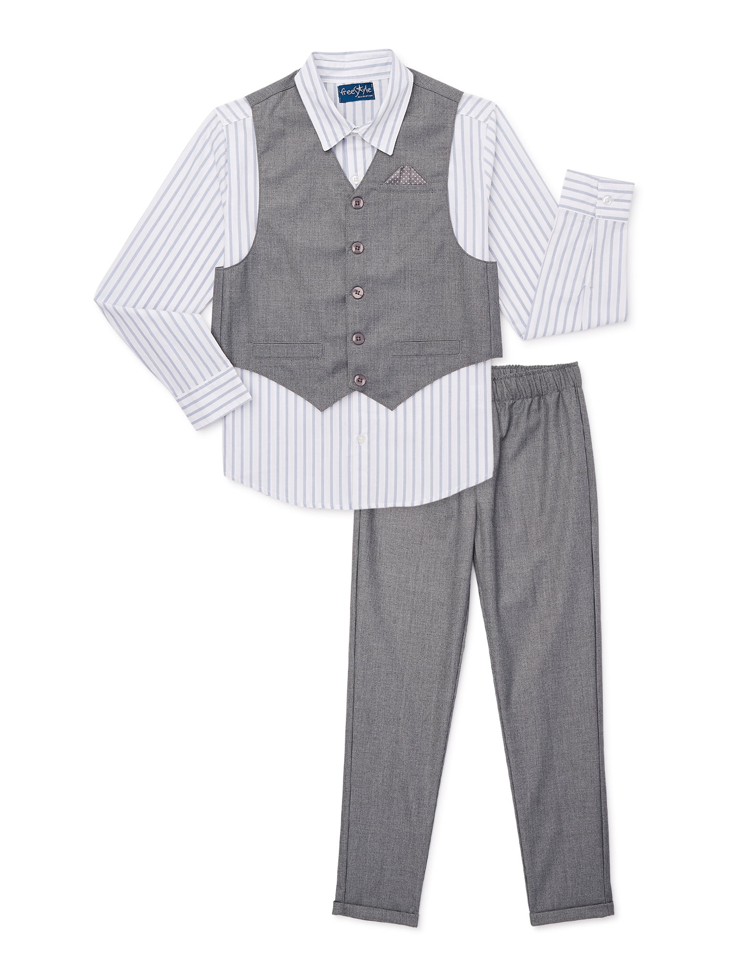 Freestyle Revolution Boys Dress Shirt, Vest, & Pant Outfit Set, 3-Piece ...