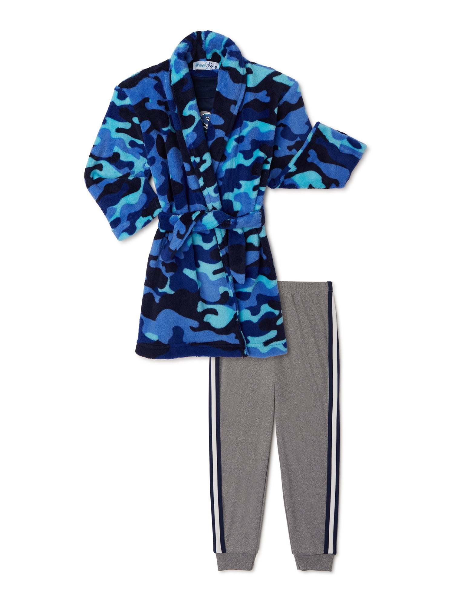 Freestyle Revolution Boys Pajama and Plush Robe Set, 3-Piece, Sizes 4 ...