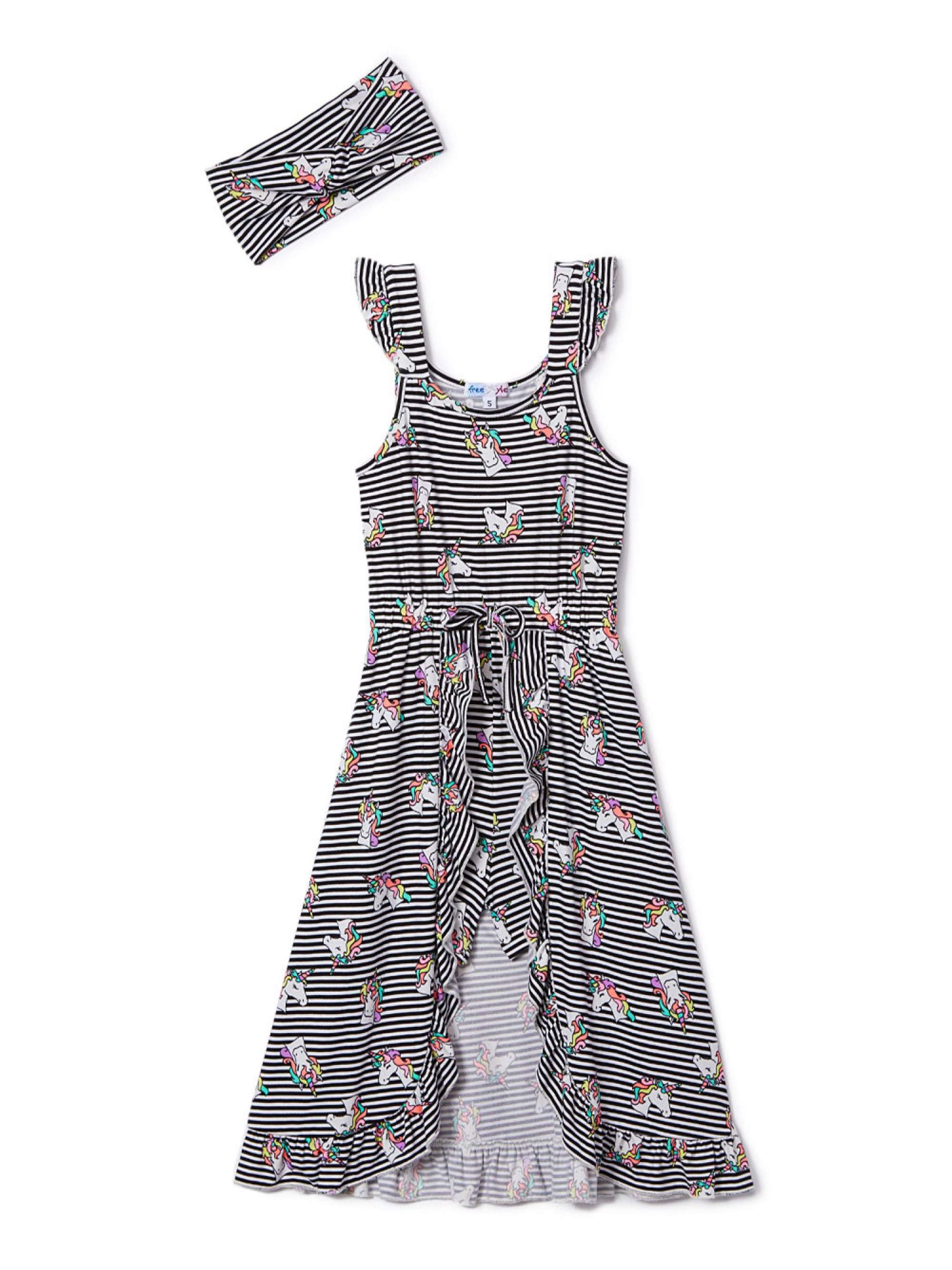 Freestyle Revolution Girls Ruffle Detail Walk-Thru Romper, Sizes 4-12 ...