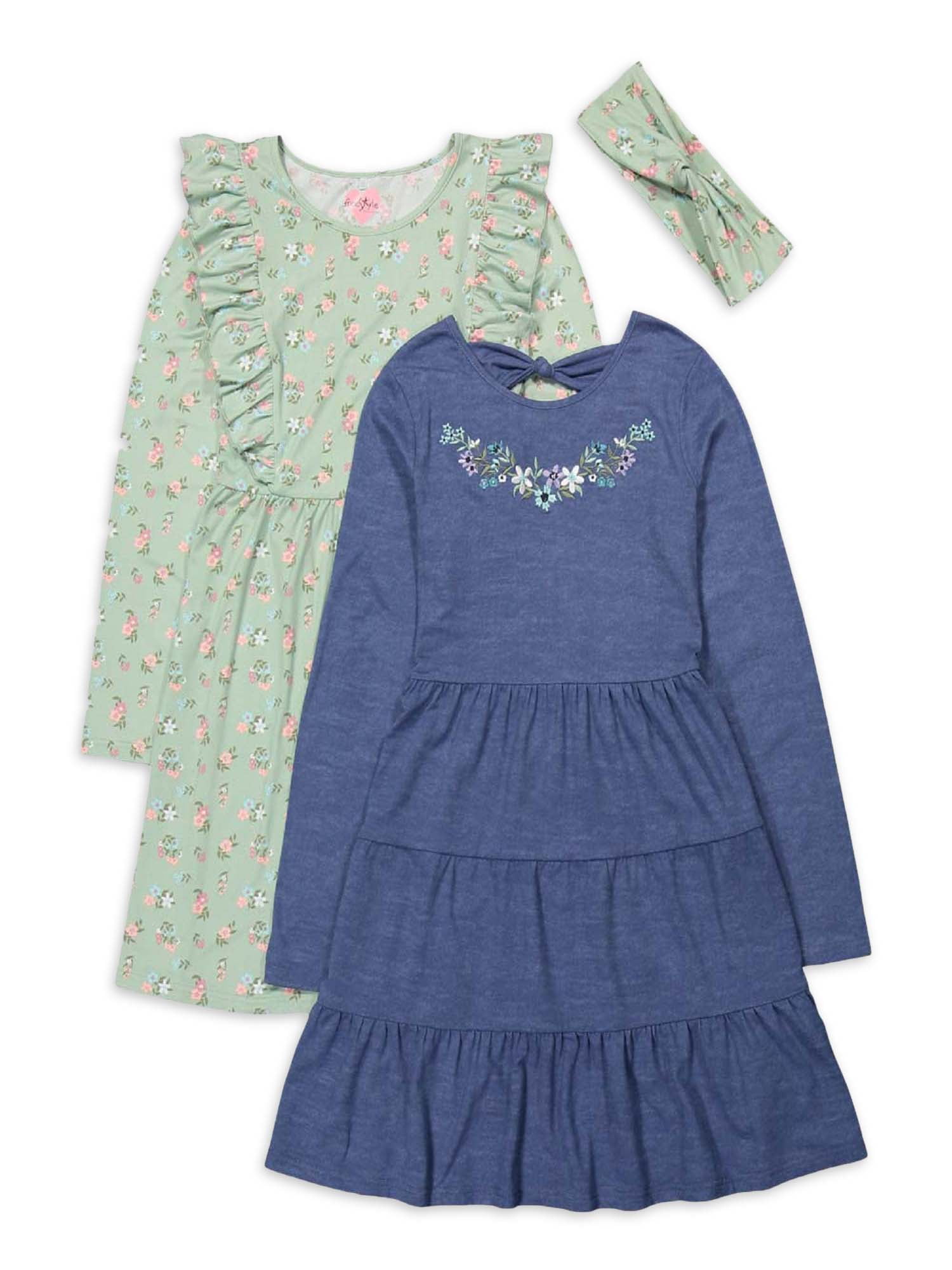 Freestyle Revolution Toddler Girl 2 Pk Dresses with Matching Head Piece ...