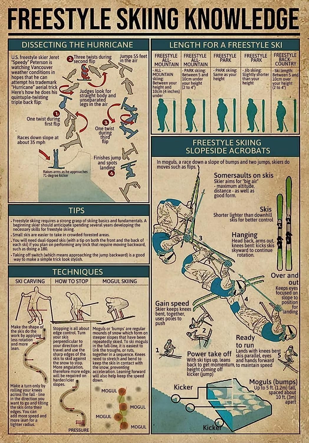 Freestyle Skinning Knowledge Metal Signs Vintage Freestyle Skiing ...