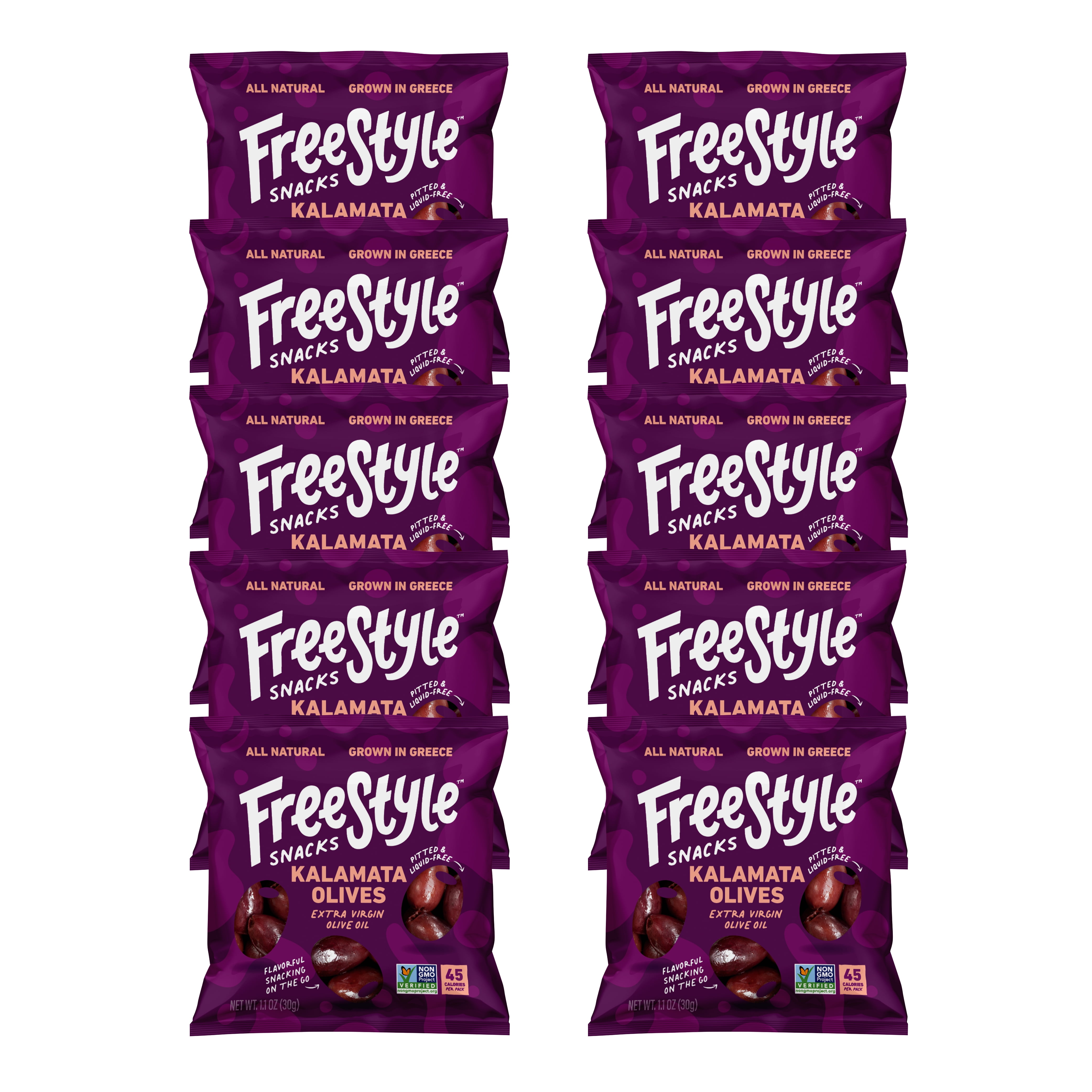 Freestyle Snacks - Kalamata Single Serve Olives - 10-Pack, 1.1oz ...