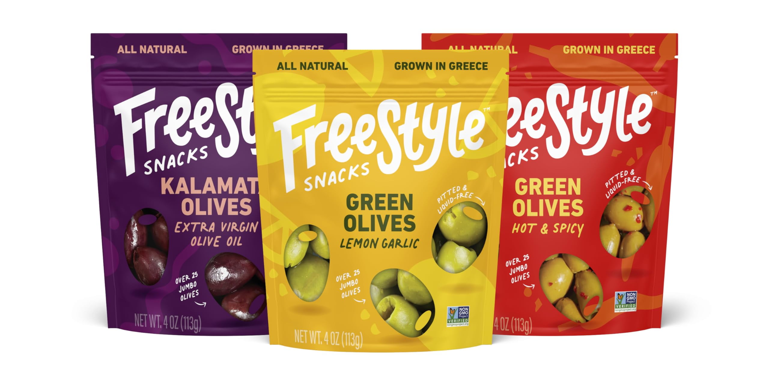 Freestyle Snacks Olive AJH3 Snack Packs - Fresh Pitted Kalamata & Jumbo ...