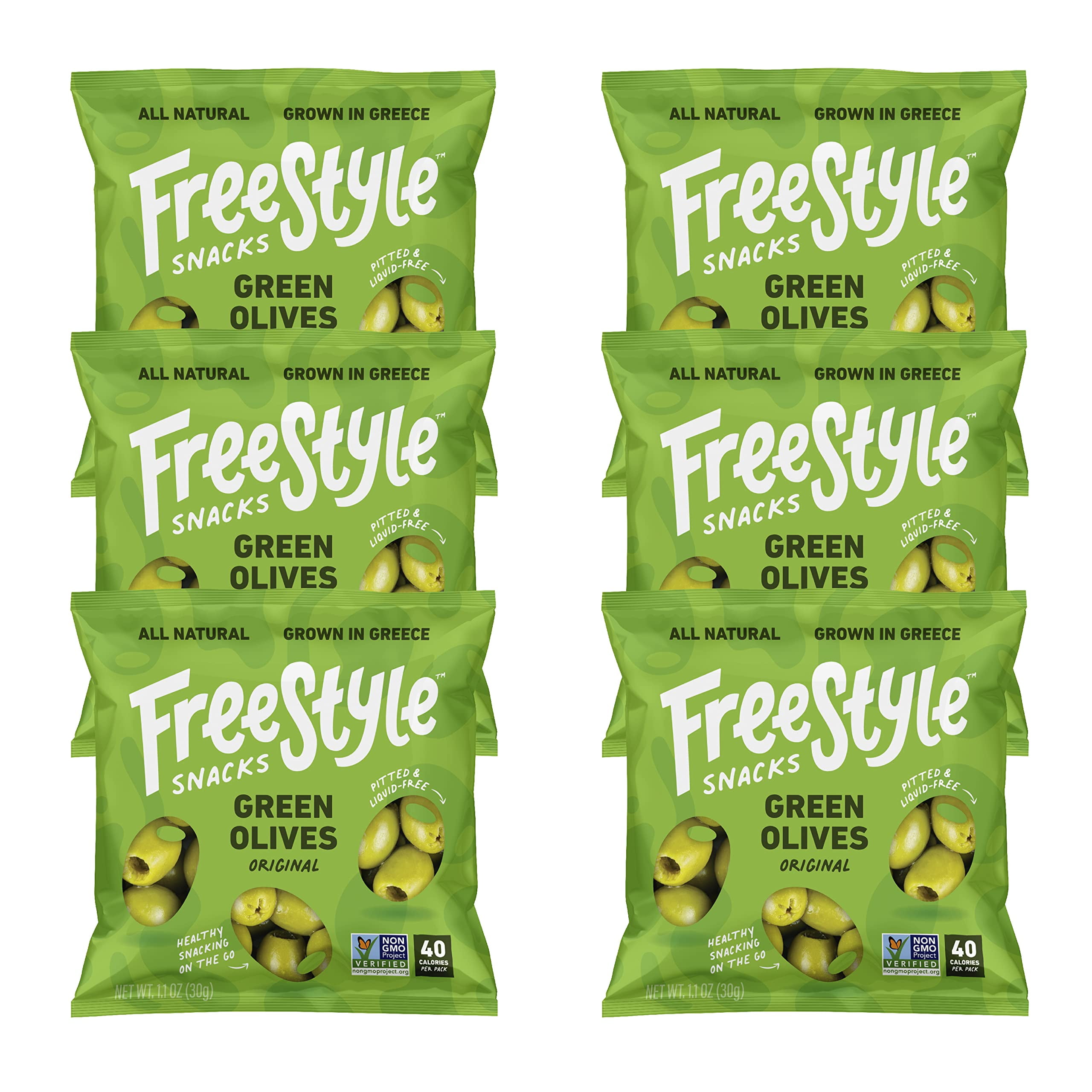 Freestyle Snacks Olive Snack AKF18 Packs - Single Serve - Pitted Green ...
