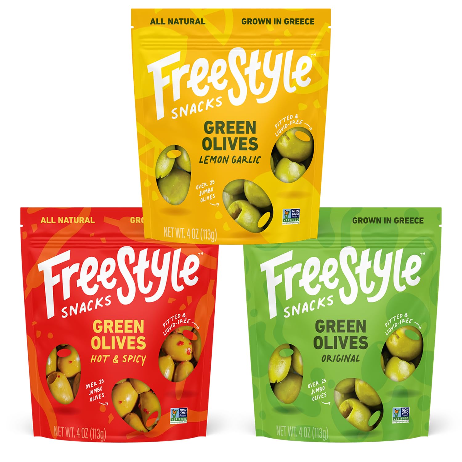 Freestyle Snacks Olive Snack Packs HYZ01 - Fresh Pitted 3 Flavors ...