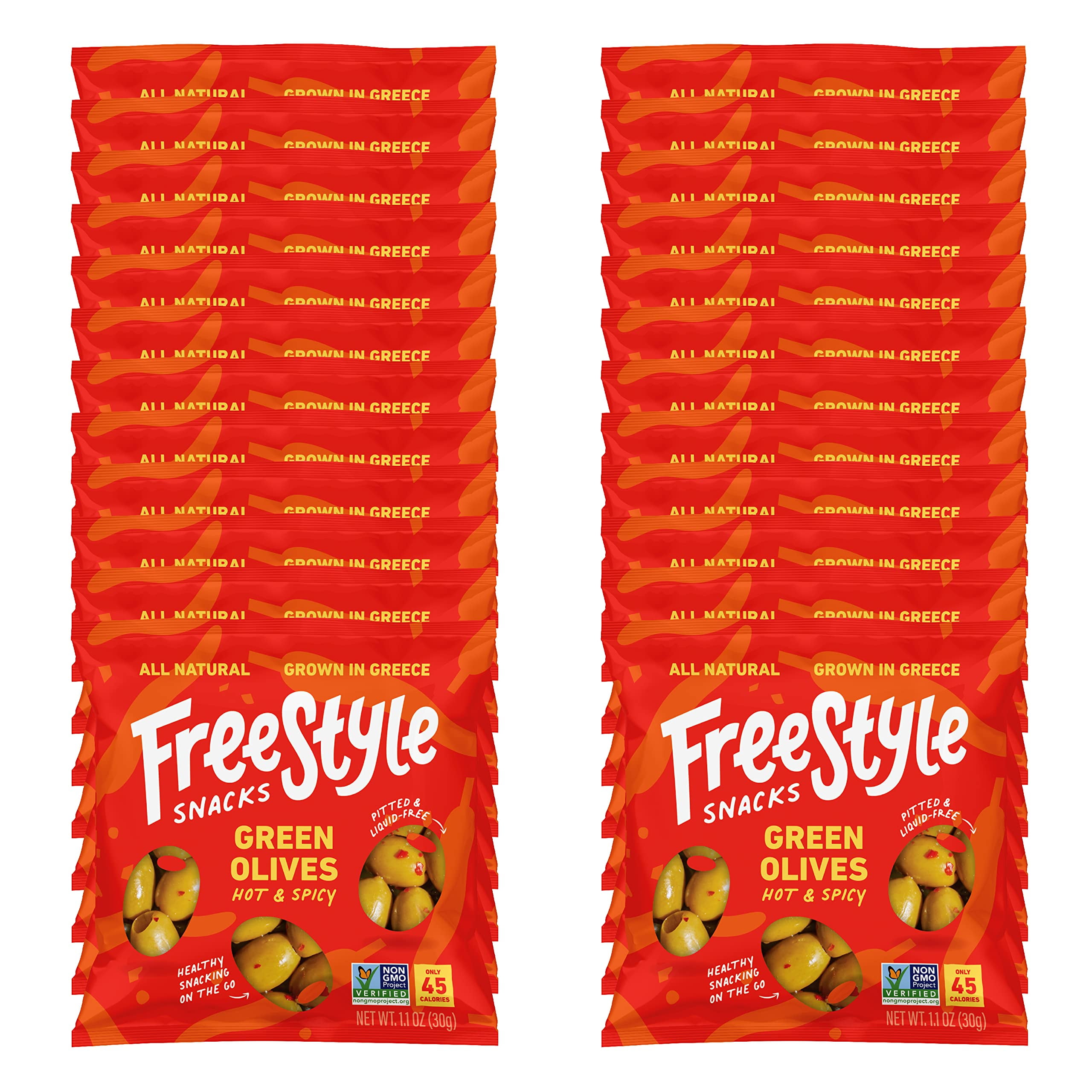 Freestyle Snacks Olive Snack Packs - Single Serve - Fresh Pitted Green ...
