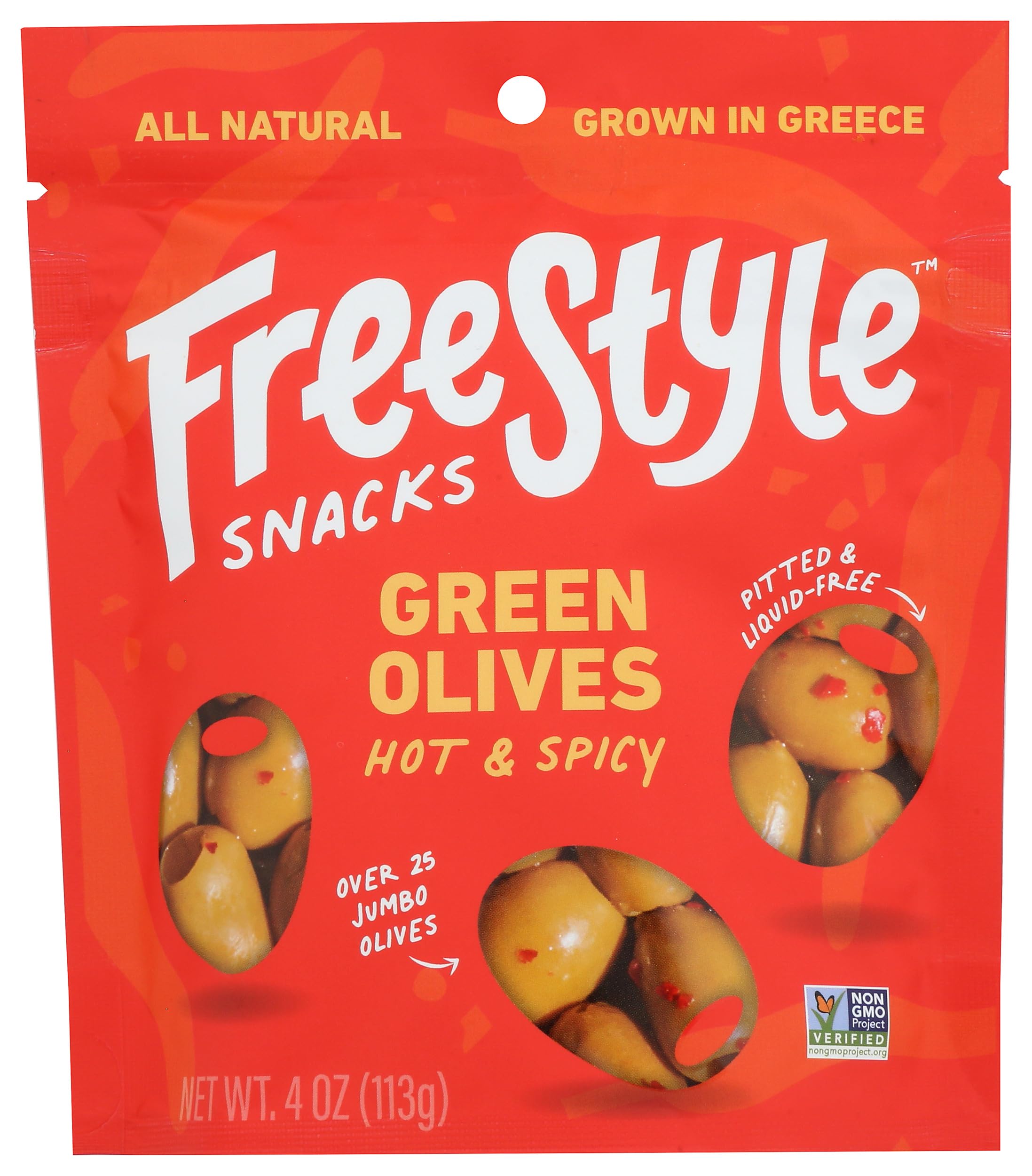 Freestyle Snacks Olives Green Hot Spicy SMR4 OZ - Walmart.com