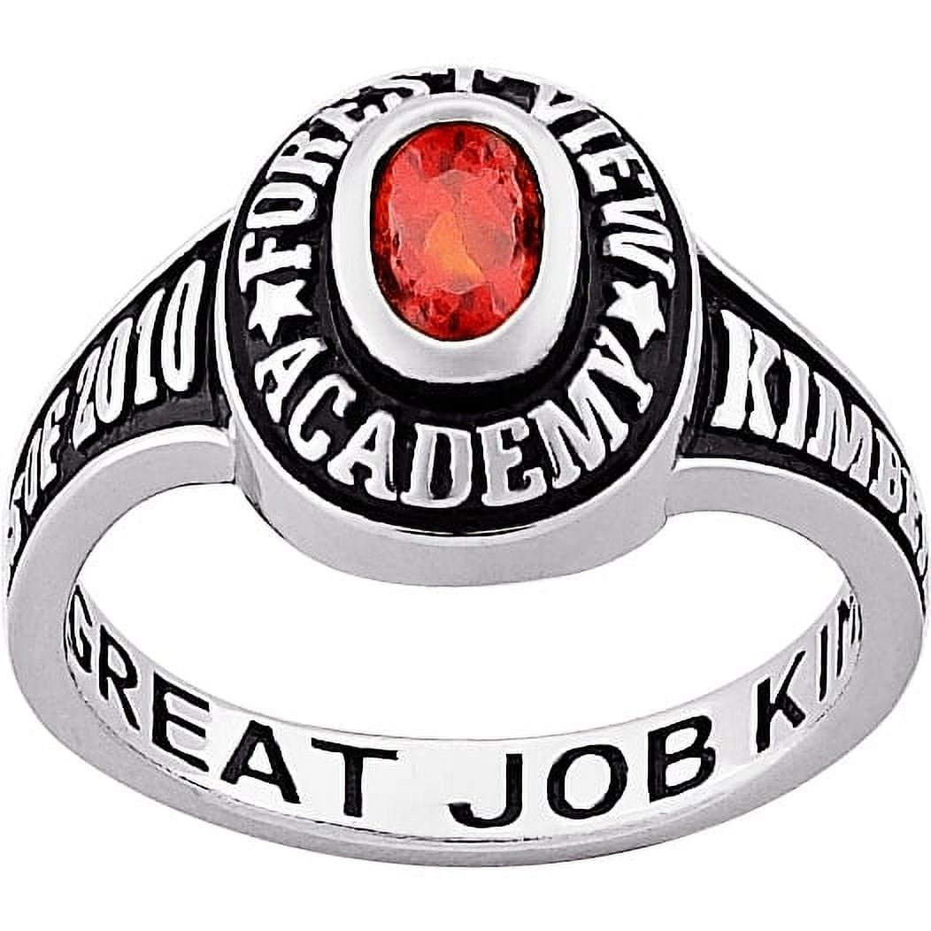 Order Now For 2025 Graduation Freestyle Womens Sterling Silver Classic Oval Stone Class Ring