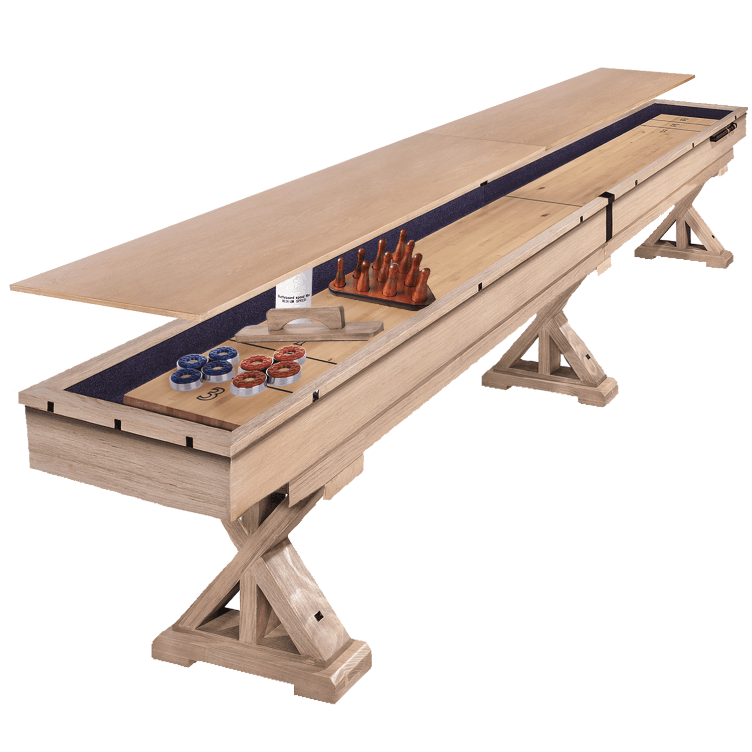 Freetime Fun 12ft Shuffleboard Table Multi Game Solid Wood Game Table ...