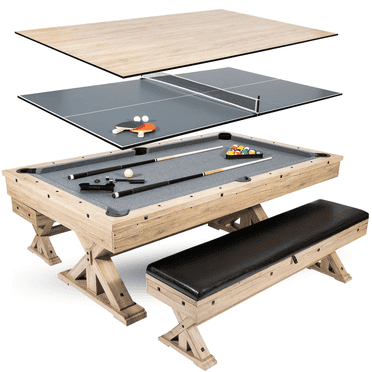 Bluewave Logan 7-Ft 3-In-1 Pool Table W/Benches - Walmart.com