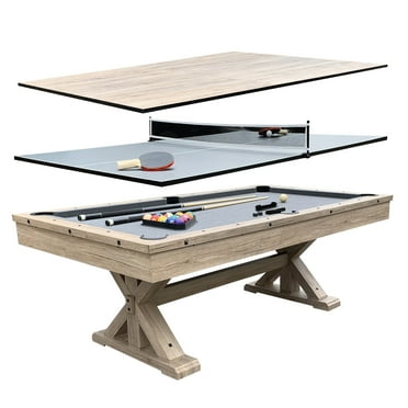 Hathaway 7-Foot Billiard Pool & Table Tennis Combo with Dining Top ...