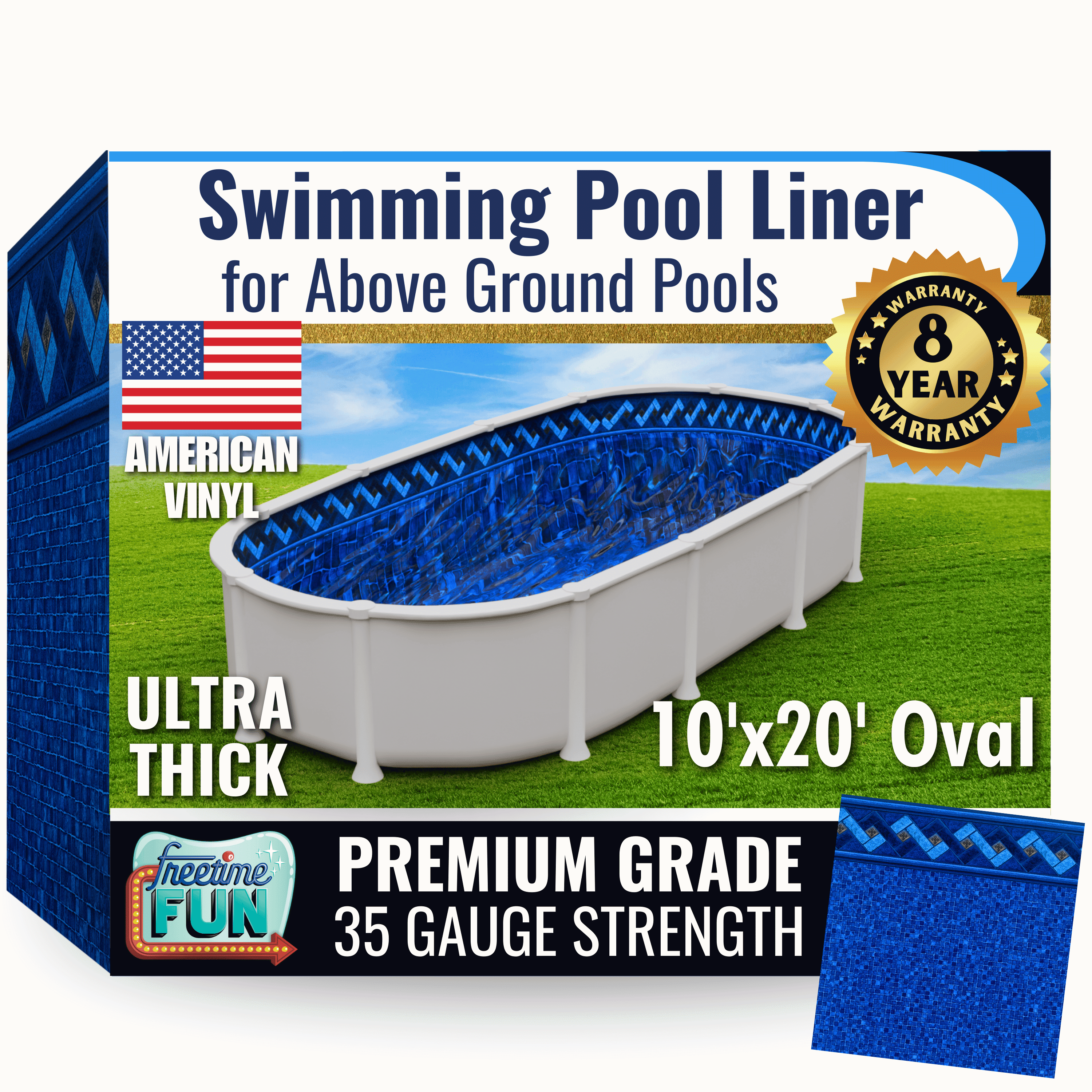 Freetime Fun Permalast Pool Liner | 10 Foot by 20 Foot Pool | 52 inch ...