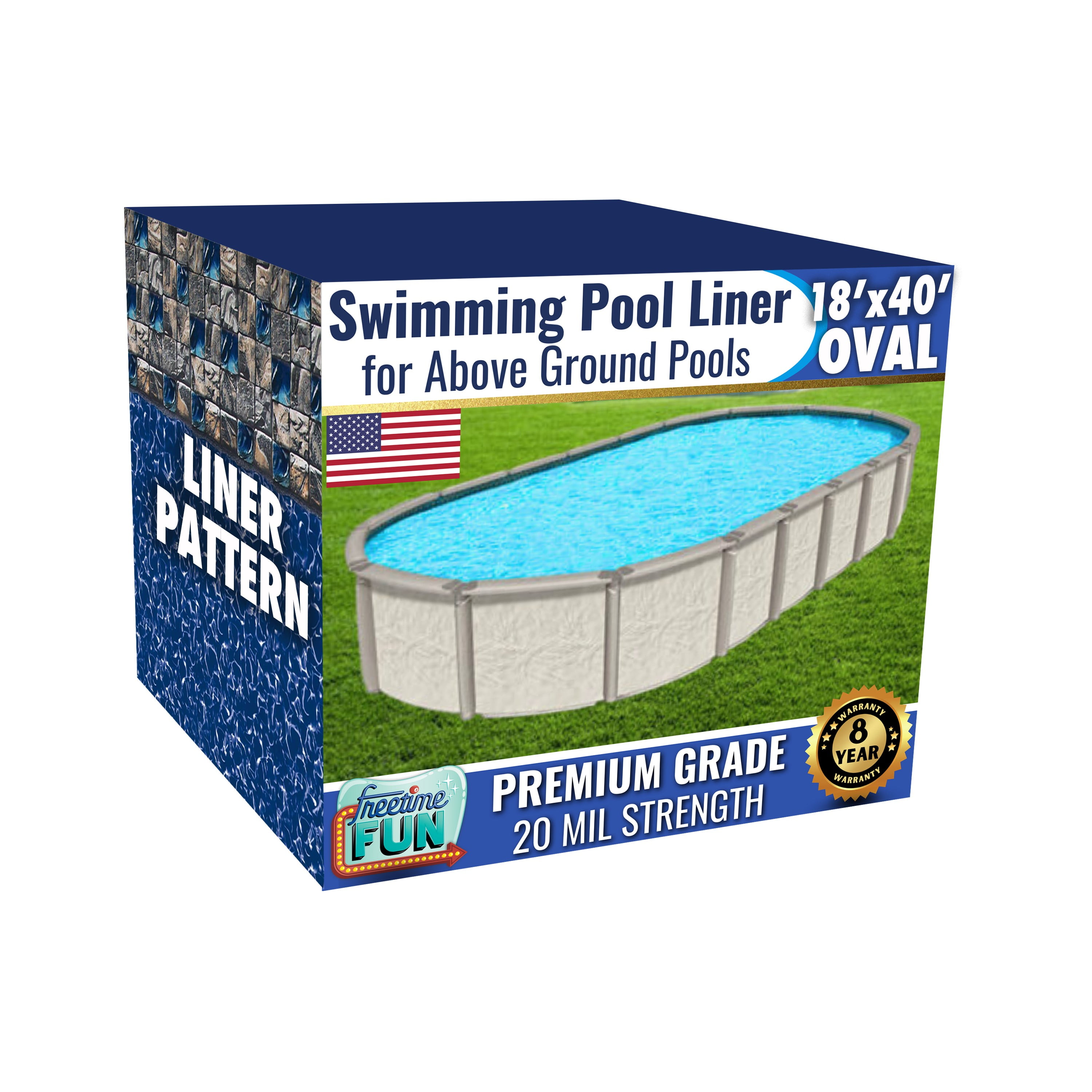 Freetime Fun Permalast Pool Liner | 18 Foot by 40 Foot Pool | 52 inch ...