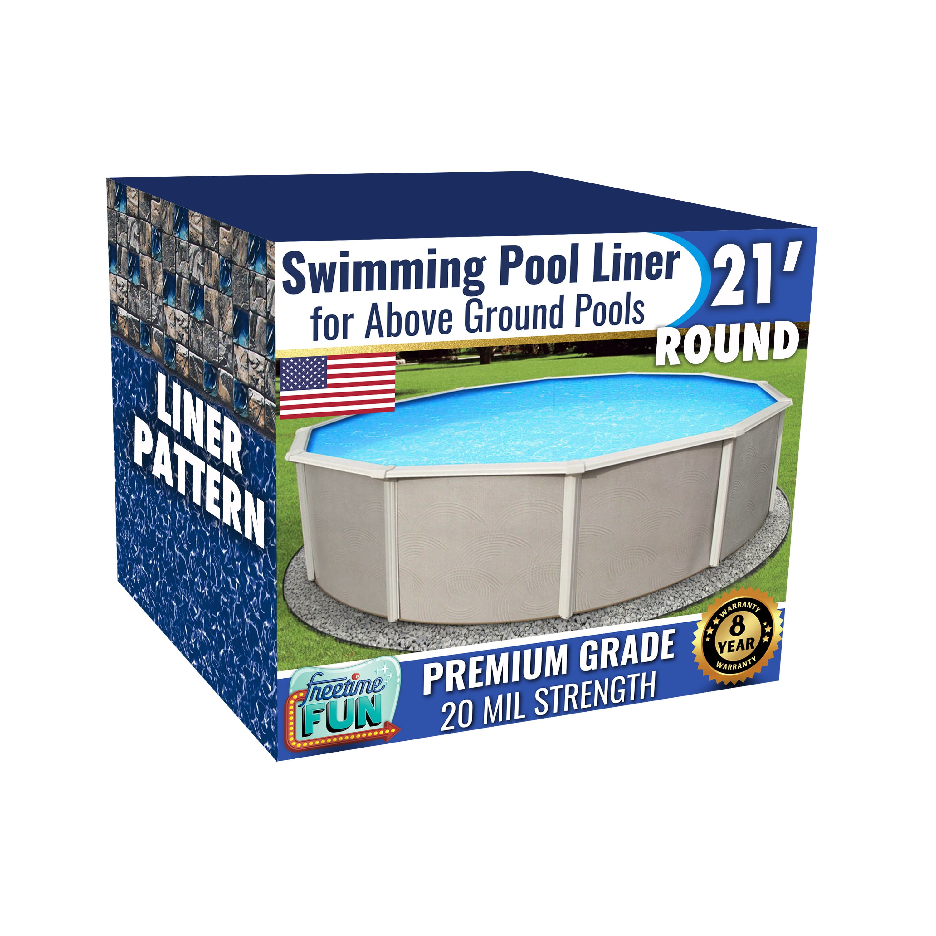 Freetime Fun Permalast Pool Liner | 21 Foot Round Pool | 52 inch Wall ...