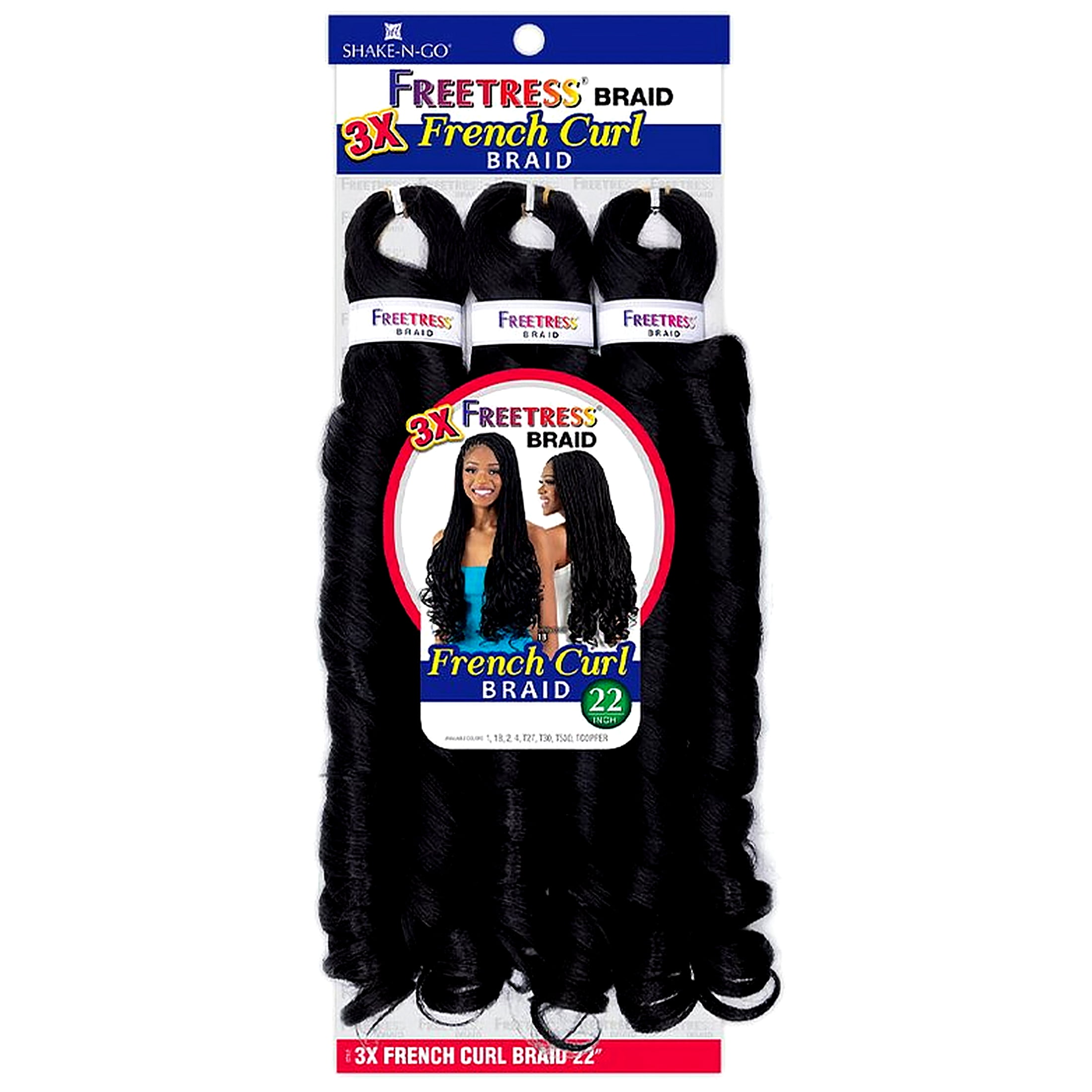 Freetress Braid Synthetic Hair - 3X French Curl 22", Curly, Pre ...