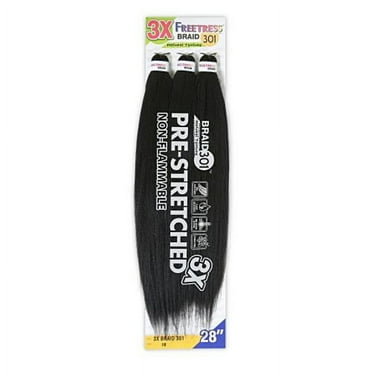 Freetress Synthetic Braid - 3X Pre-Stretched Braid 301 28" - Walmart.com