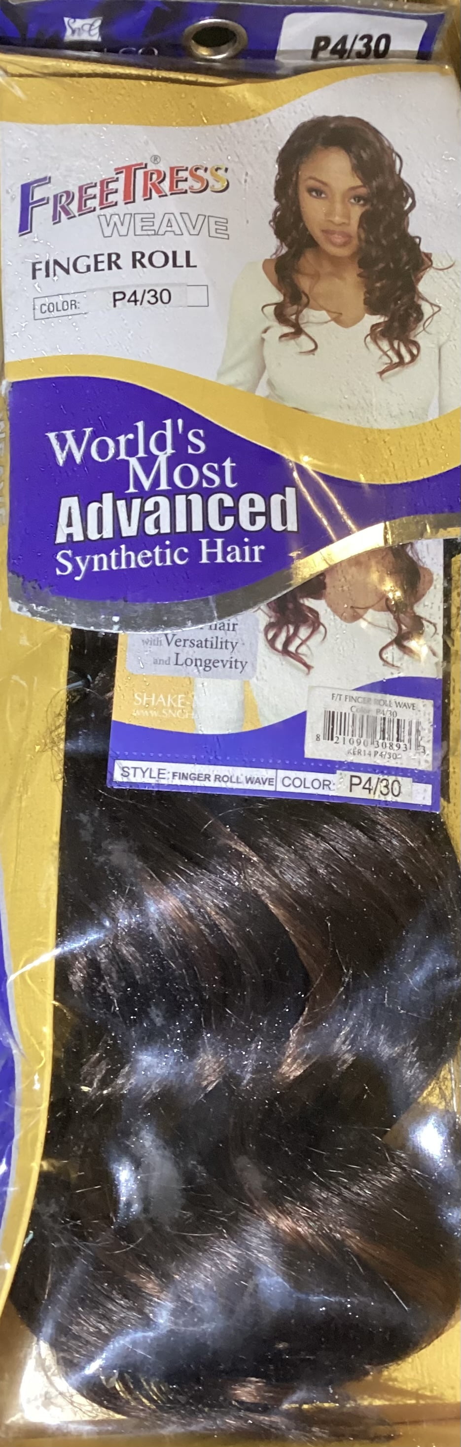 Freetress Weave _ Style: FINGER ROLL HAIR 12”inch / Color #P4/30 ...