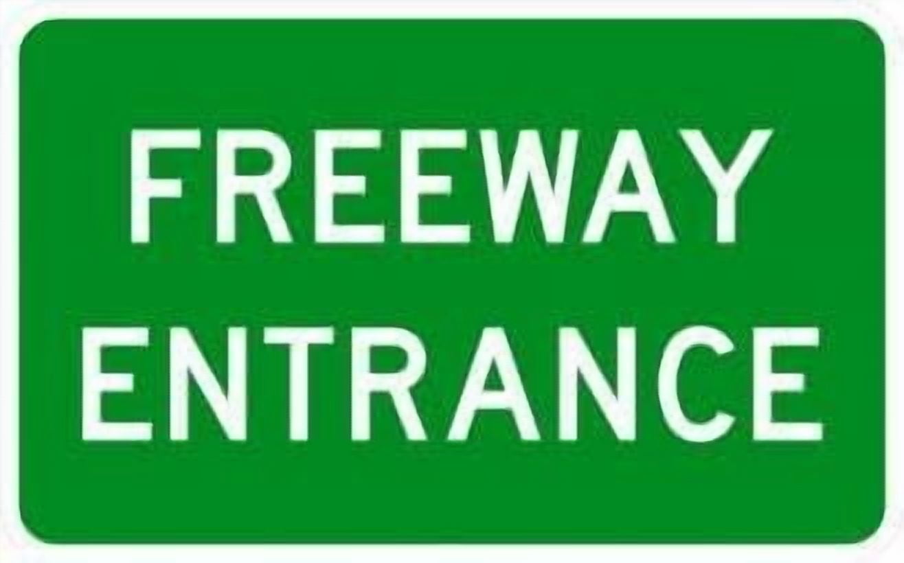 Freeway Entrance Sign Guide Signs Metal Sign Tin Sign 8x12 Inch ...