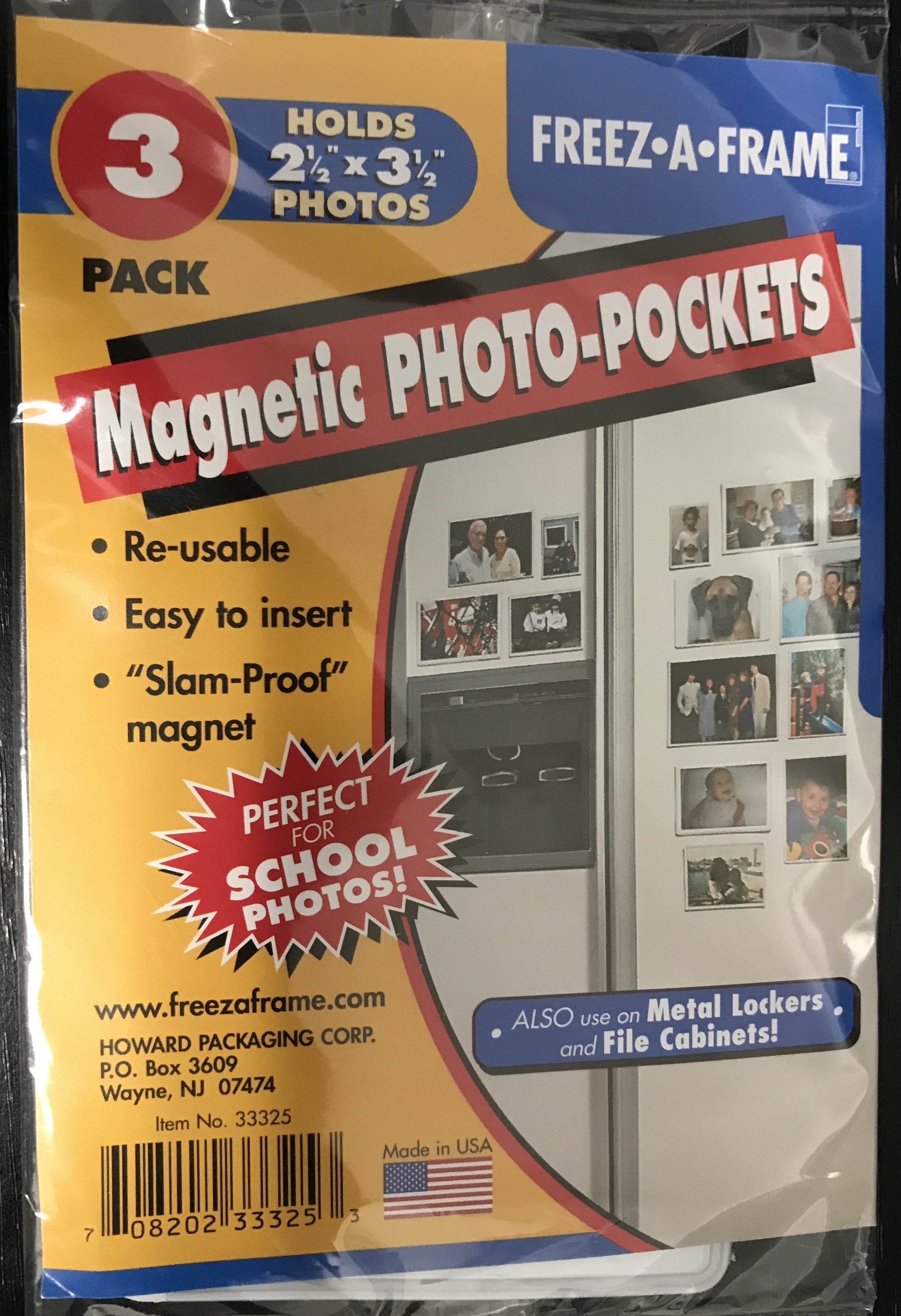 Freez-A-Frame 33325 Magnetic 2-1/2" x 3-1/2" Photo Frame For ...